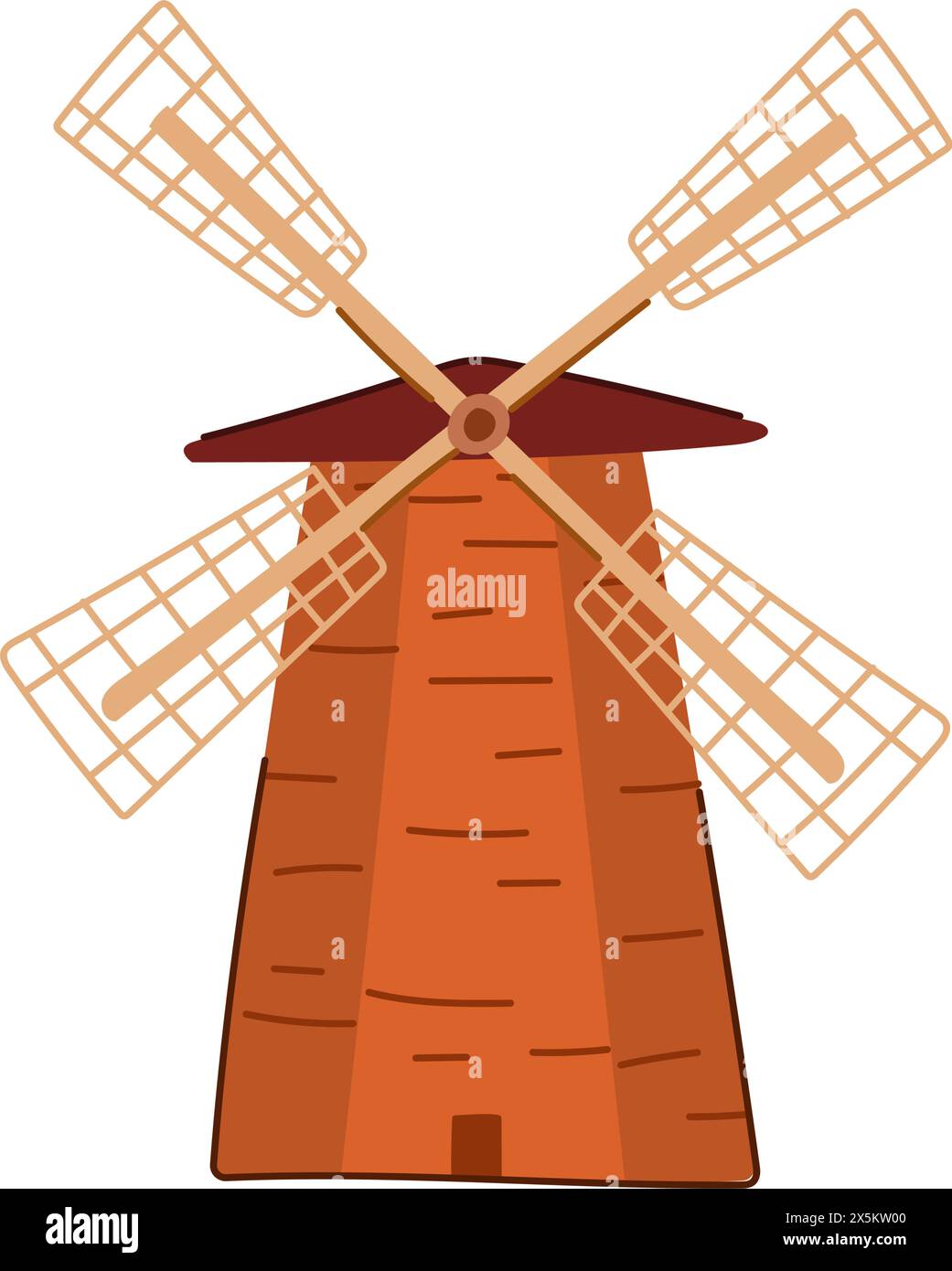 wheat mill farm cartoon vector illustration Stock Vector Image & Art ...