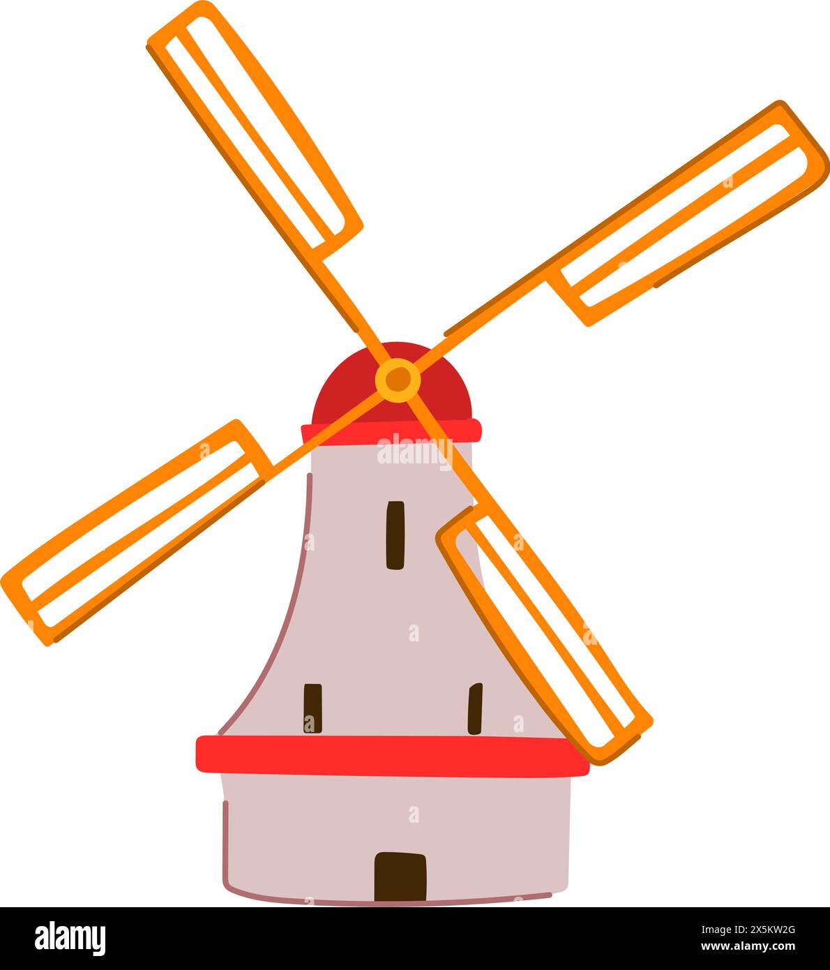 outline mill farm cartoon vector illustration Stock Vector Image & Art ...