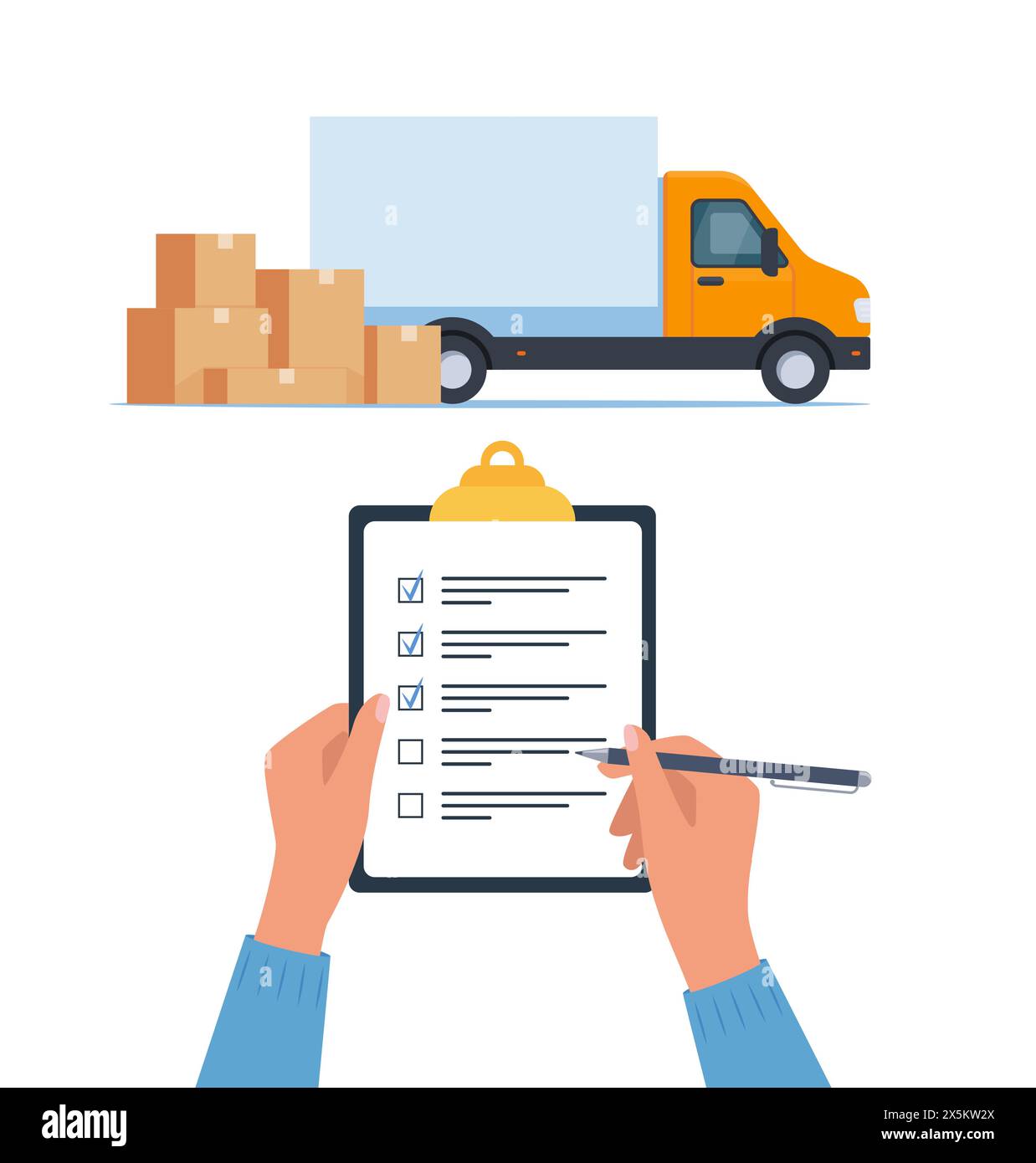 Delivery box checkmark Stock Vector Images - Alamy