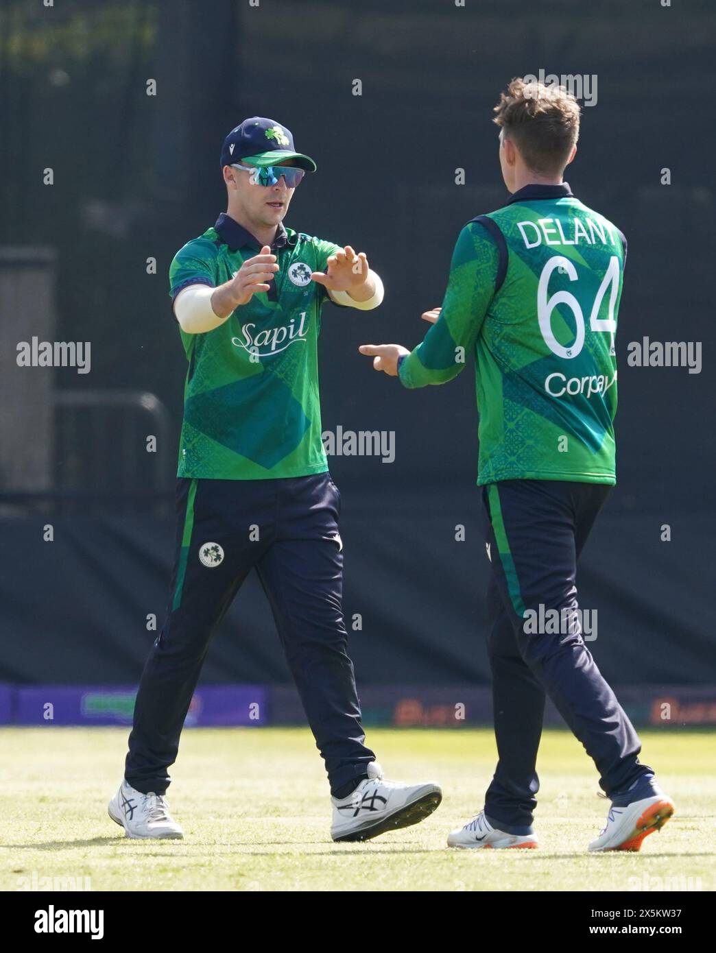 Ireland's Curtis Campher (left) celebrates with Gareth Delany after ...