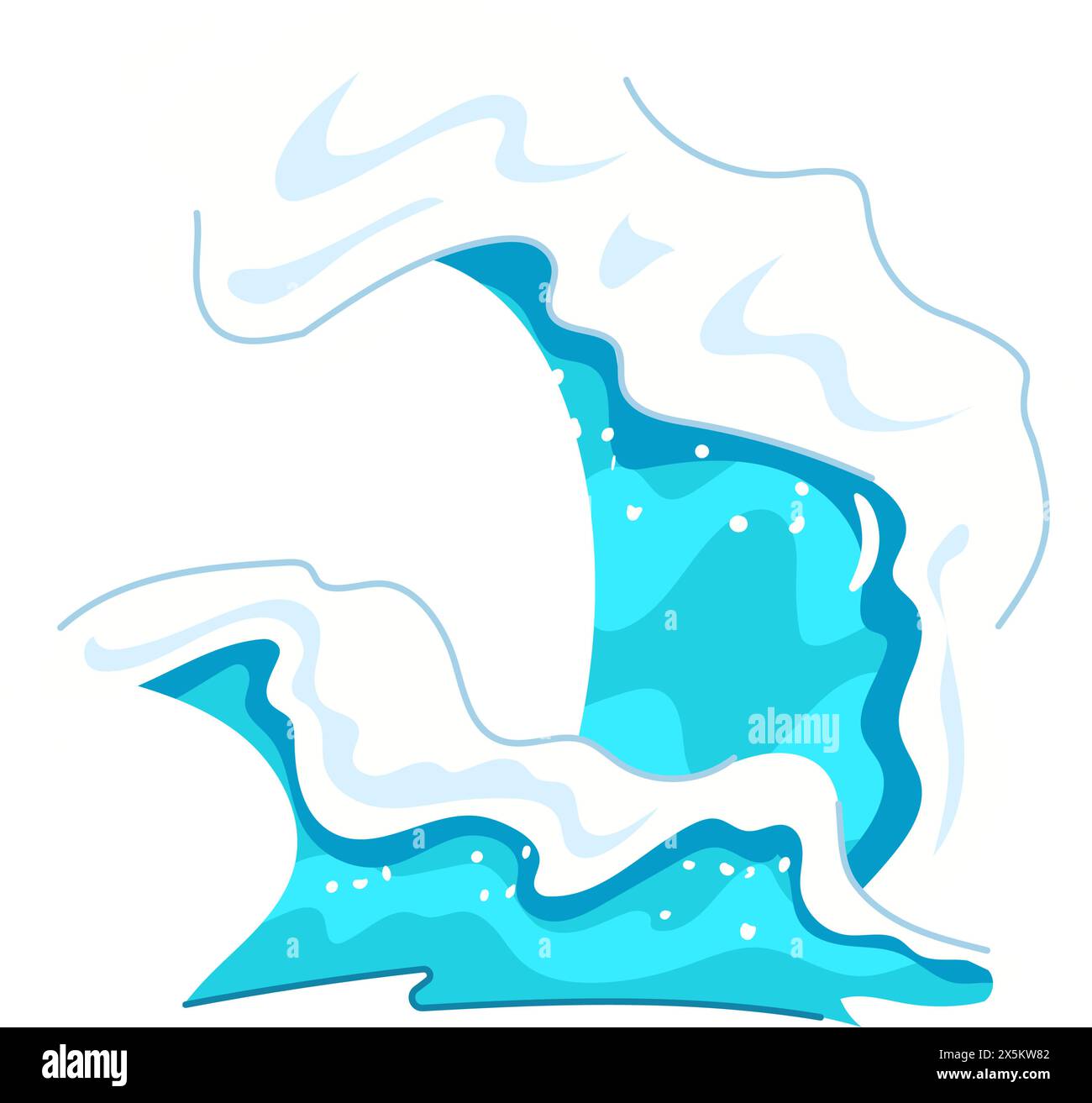 water ocean waves cartoon vector illustration Stock Vector Image & Art ...