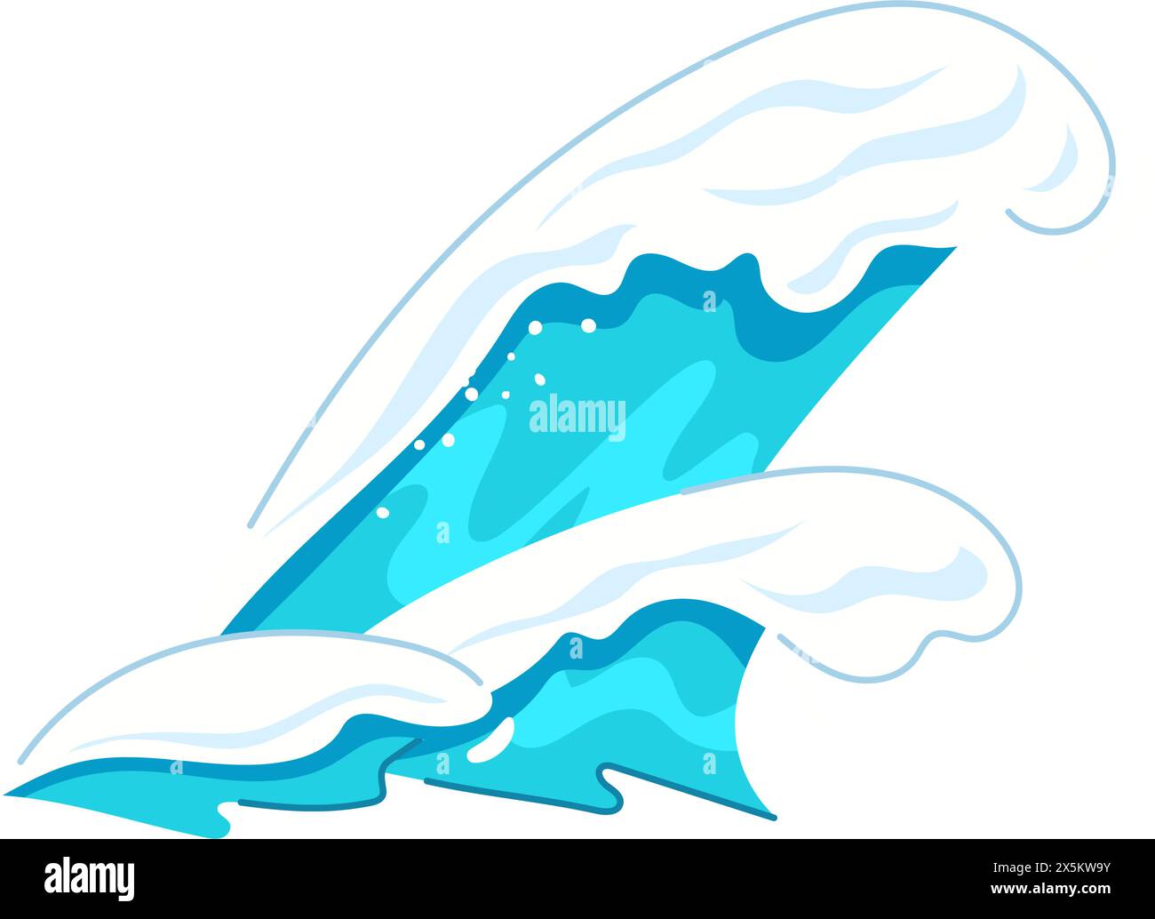 sea ocean waves cartoon vector illustration Stock Vector Image & Art ...
