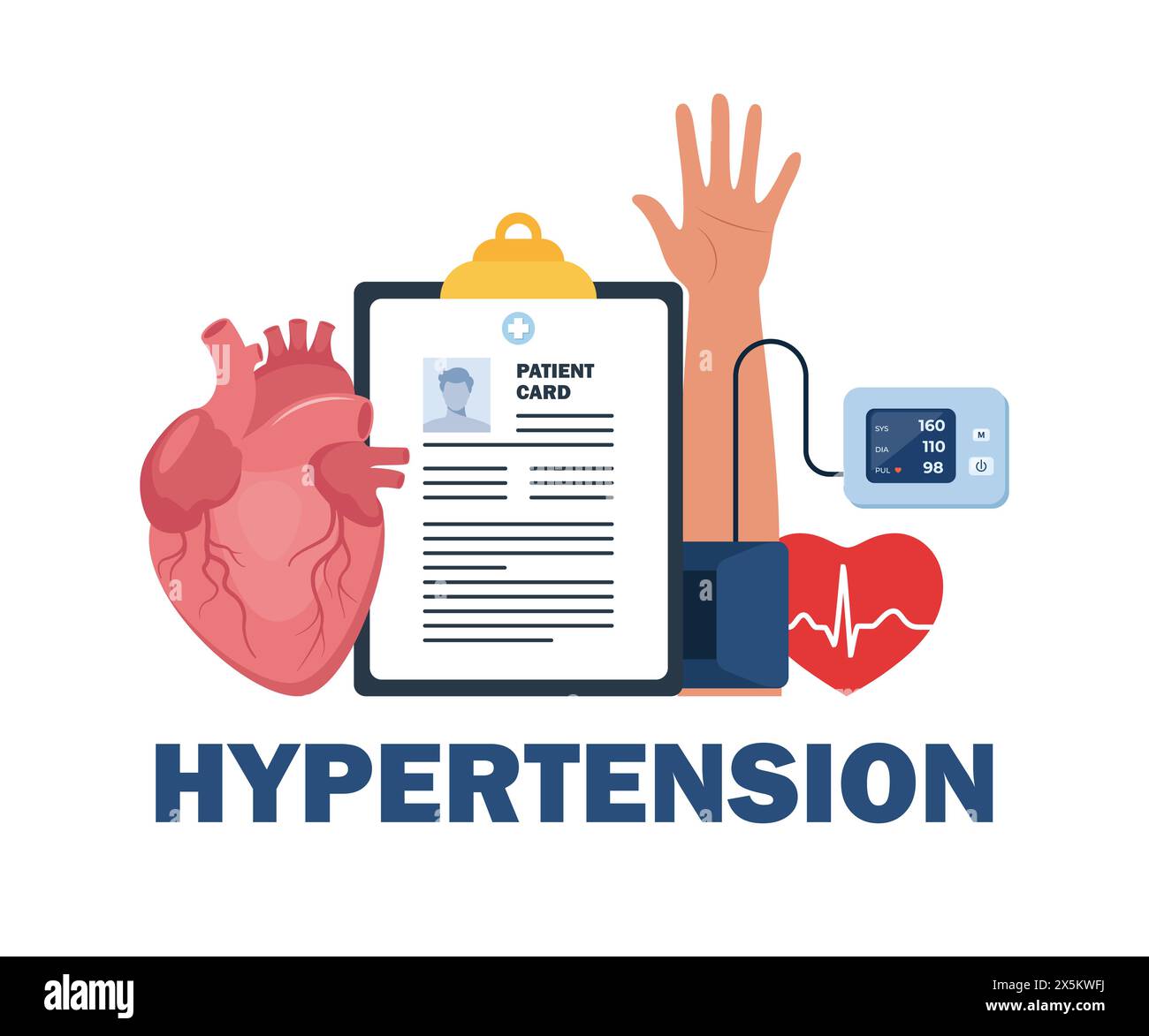 Medical examination and cardiology checkup. Tonometer. Measuring high ...
