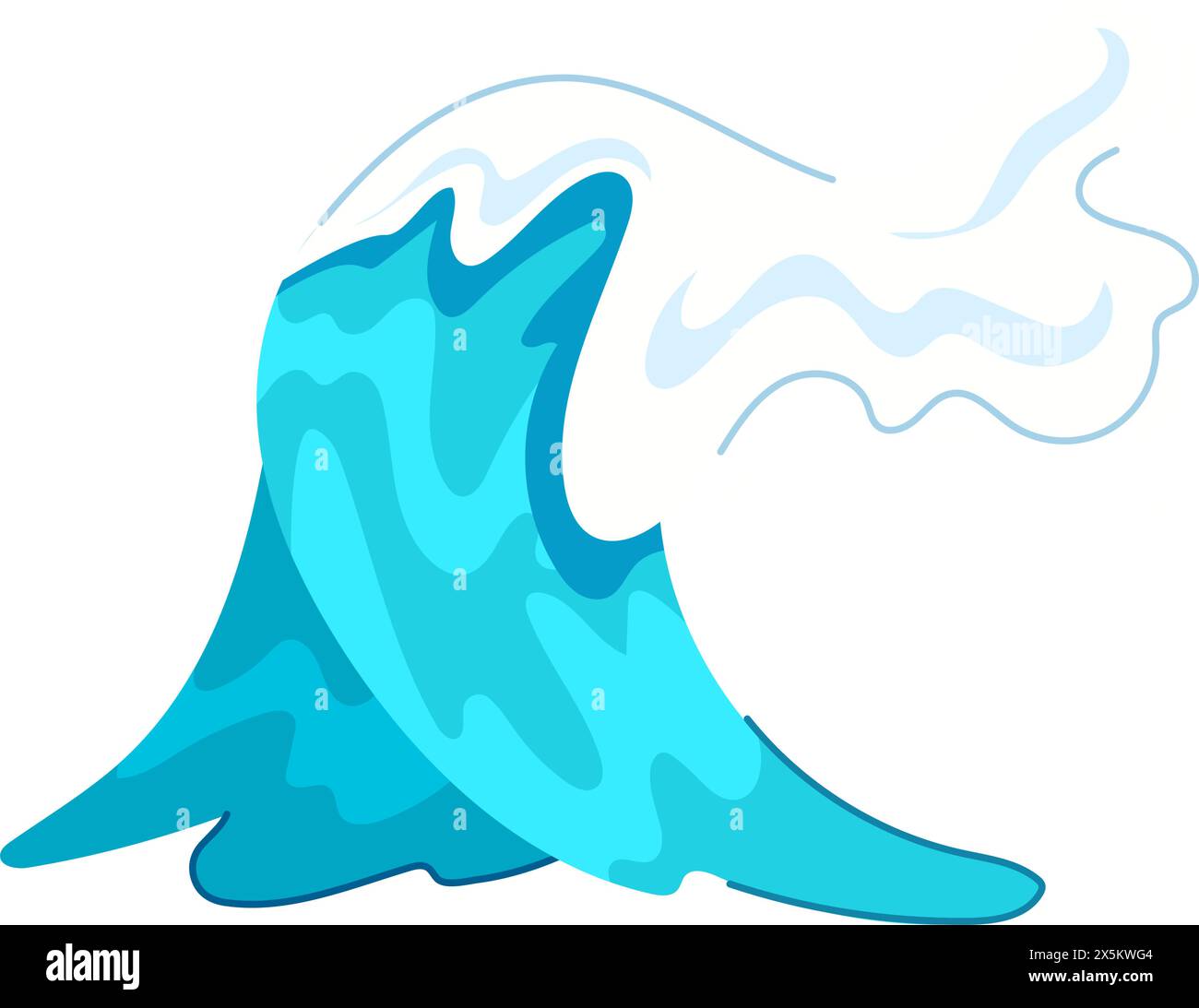 blue ocean waves cartoon vector illustration Stock Vector Image & Art ...