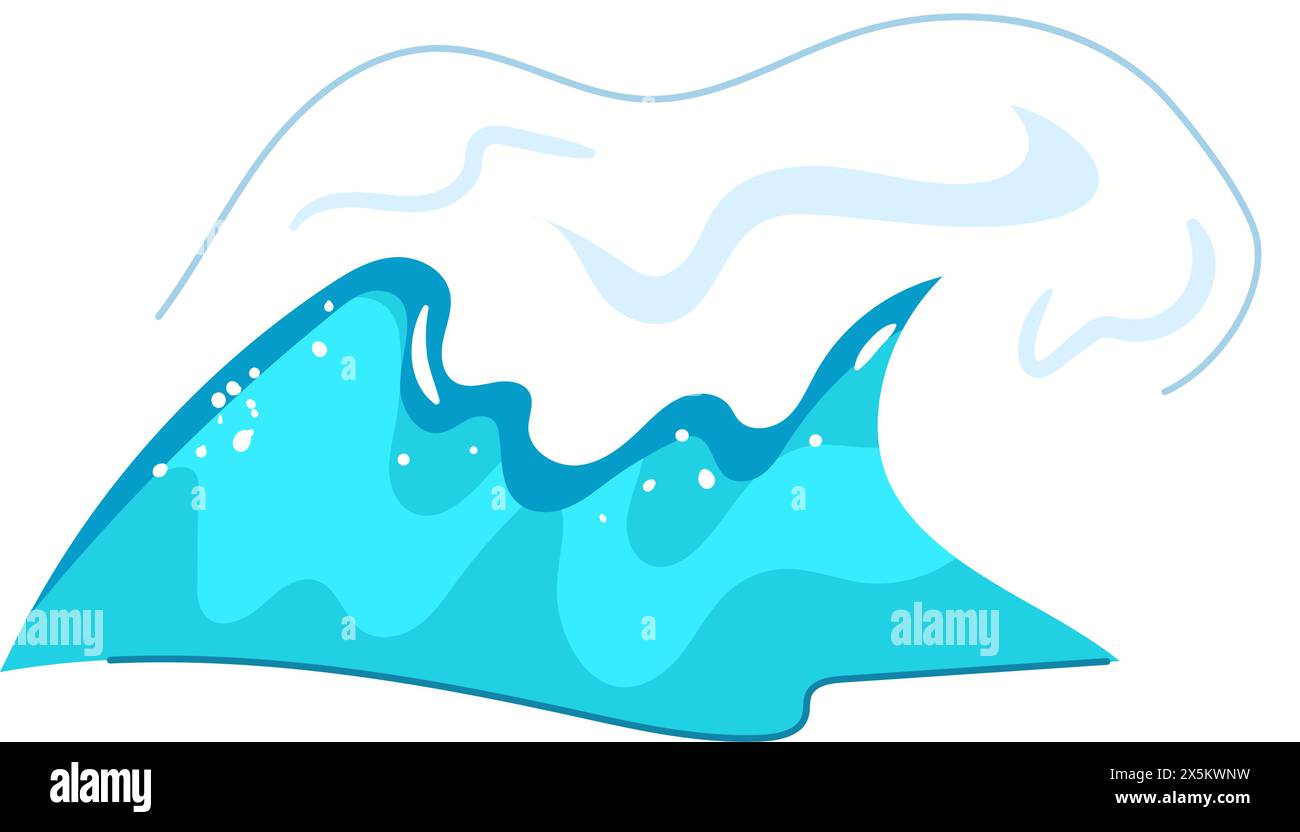 surf ocean waves cartoon vector illustration Stock Vector Image & Art ...