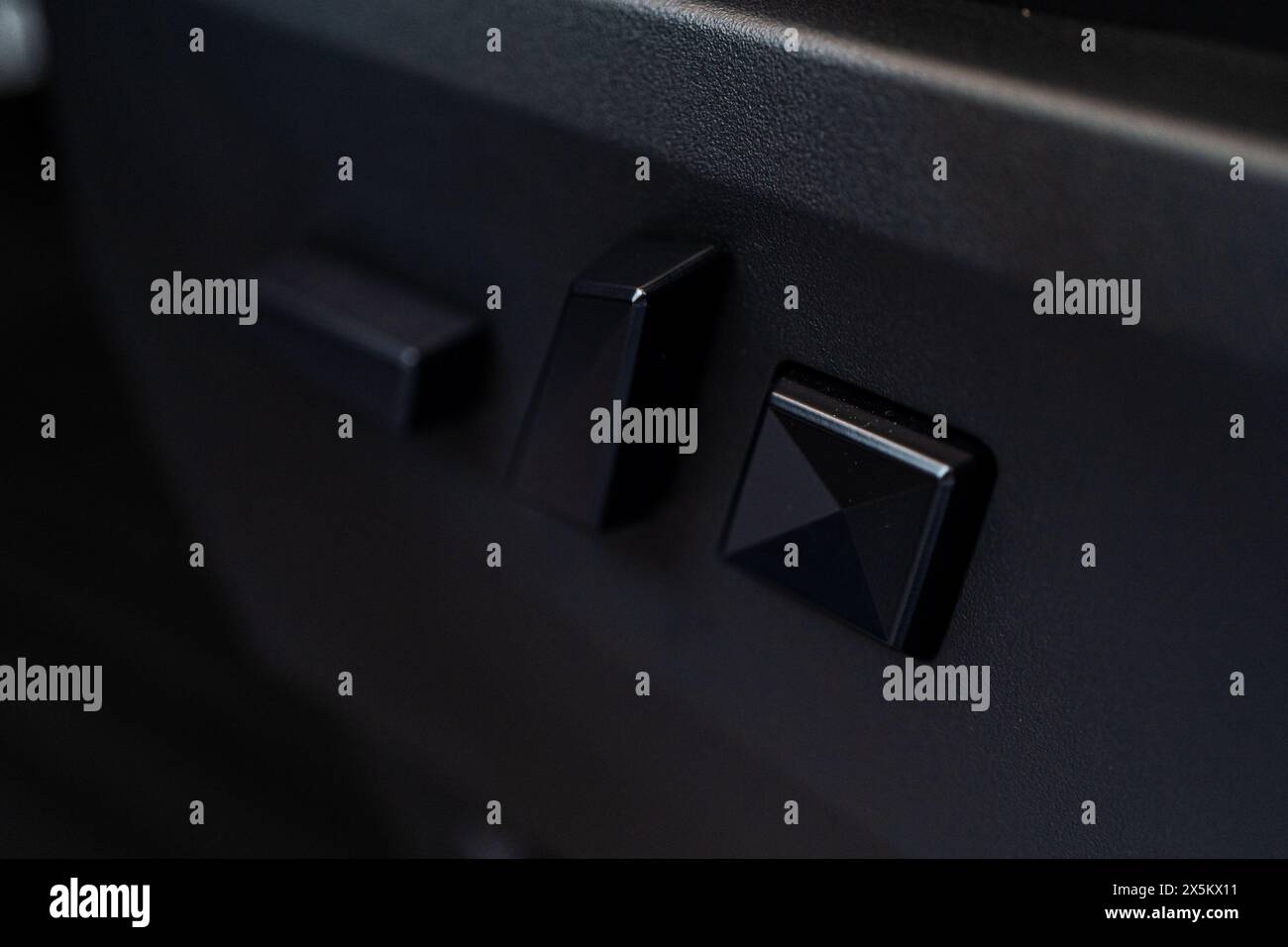 Close-up View of Seat Adjustment Buttons in Tesla Cybertruck Stock ...