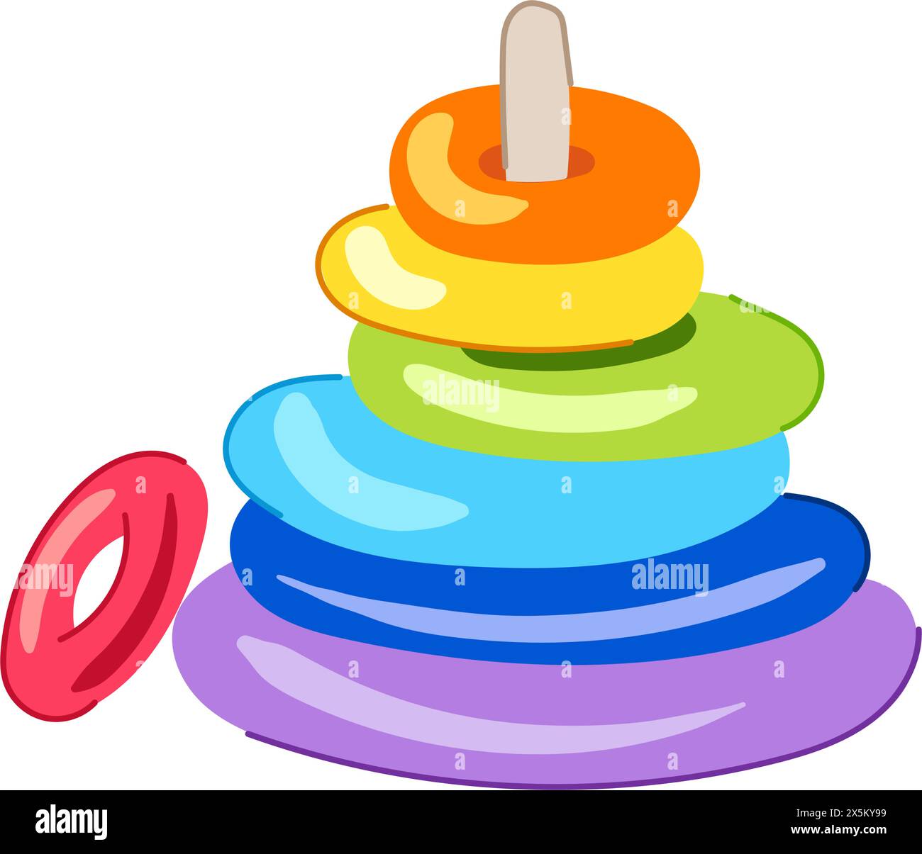 child pyramid toy cartoon vector illustration Stock Vector Image & Art ...