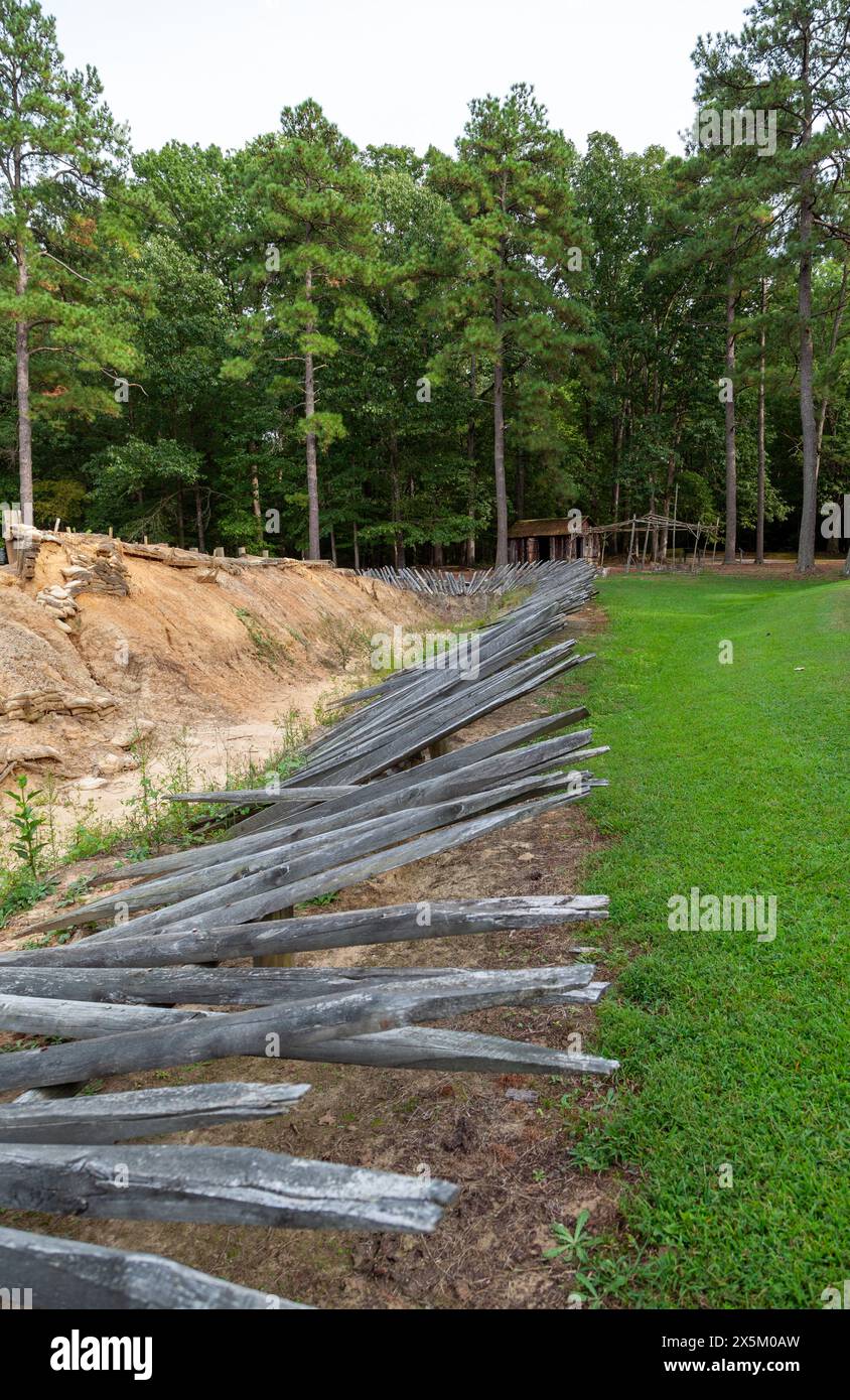 Defensive fortifications on a Civil War battlefield in Virginia Stock ...
