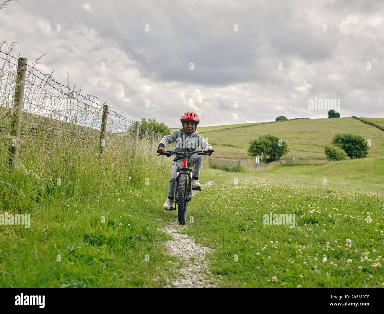 Boy at bicycle hi-res stock photography and images - Alamy