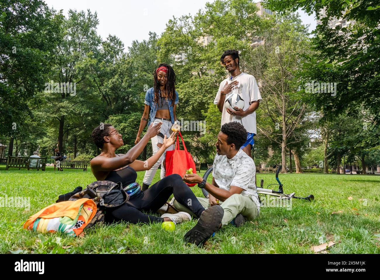 Group people relaxing on top hi-res stock photography and images - Alamy