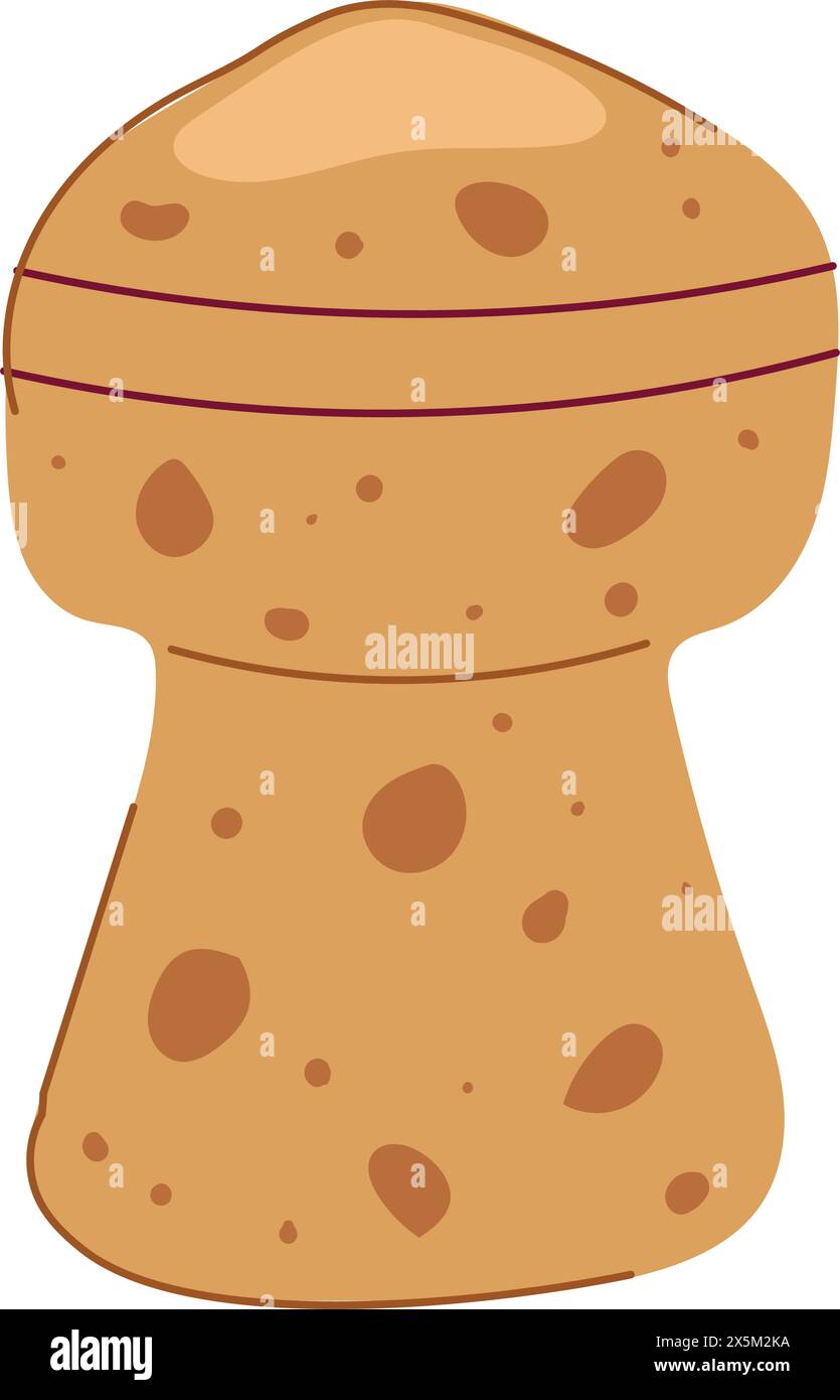 wood wine cork bottle cartoon vector illustration Stock Vector Image ...