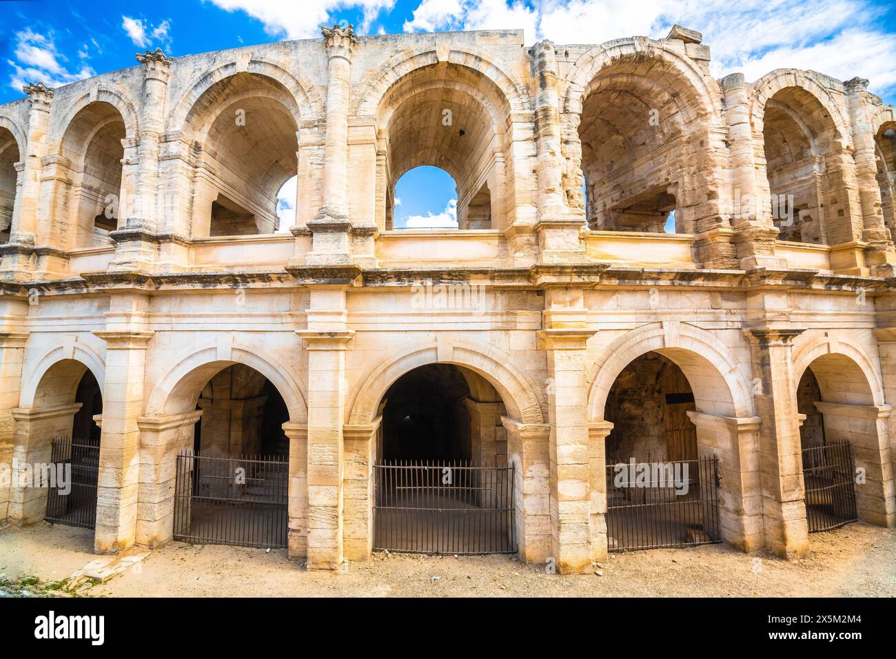 Arles Amphitheatre historic architecture view, South of France Stock Photo - Alamy