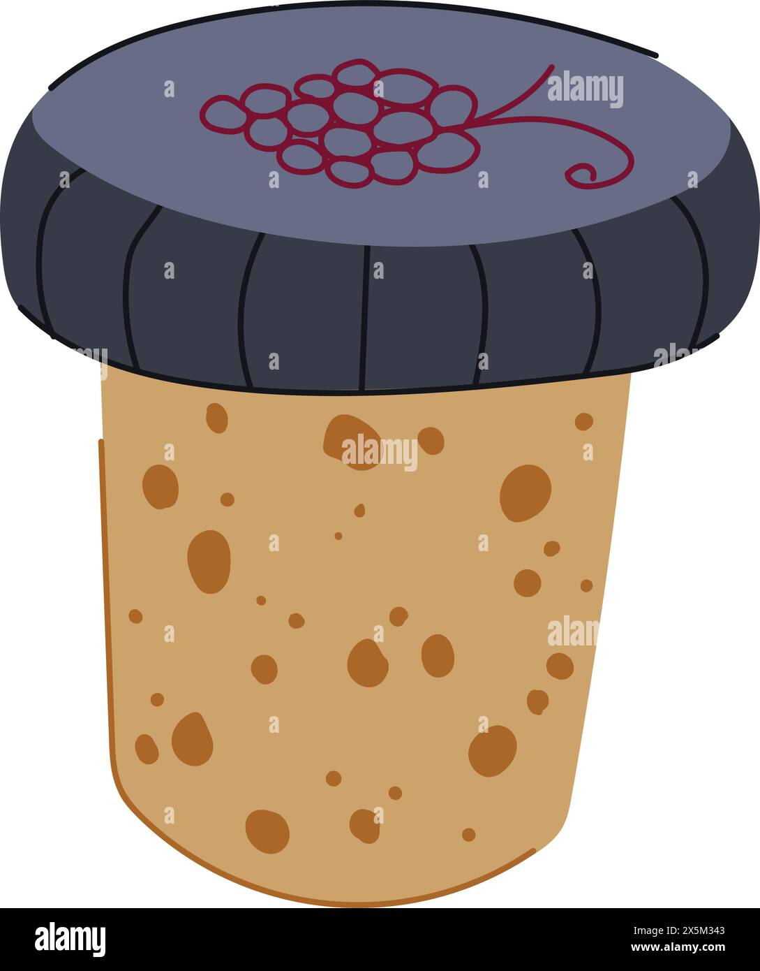vine wine cork bottle cartoon vector illustration Stock Vector Image ...