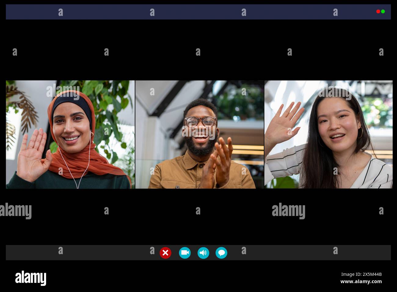 Webcam view asian smiling hi-res stock photography and images - Alamy