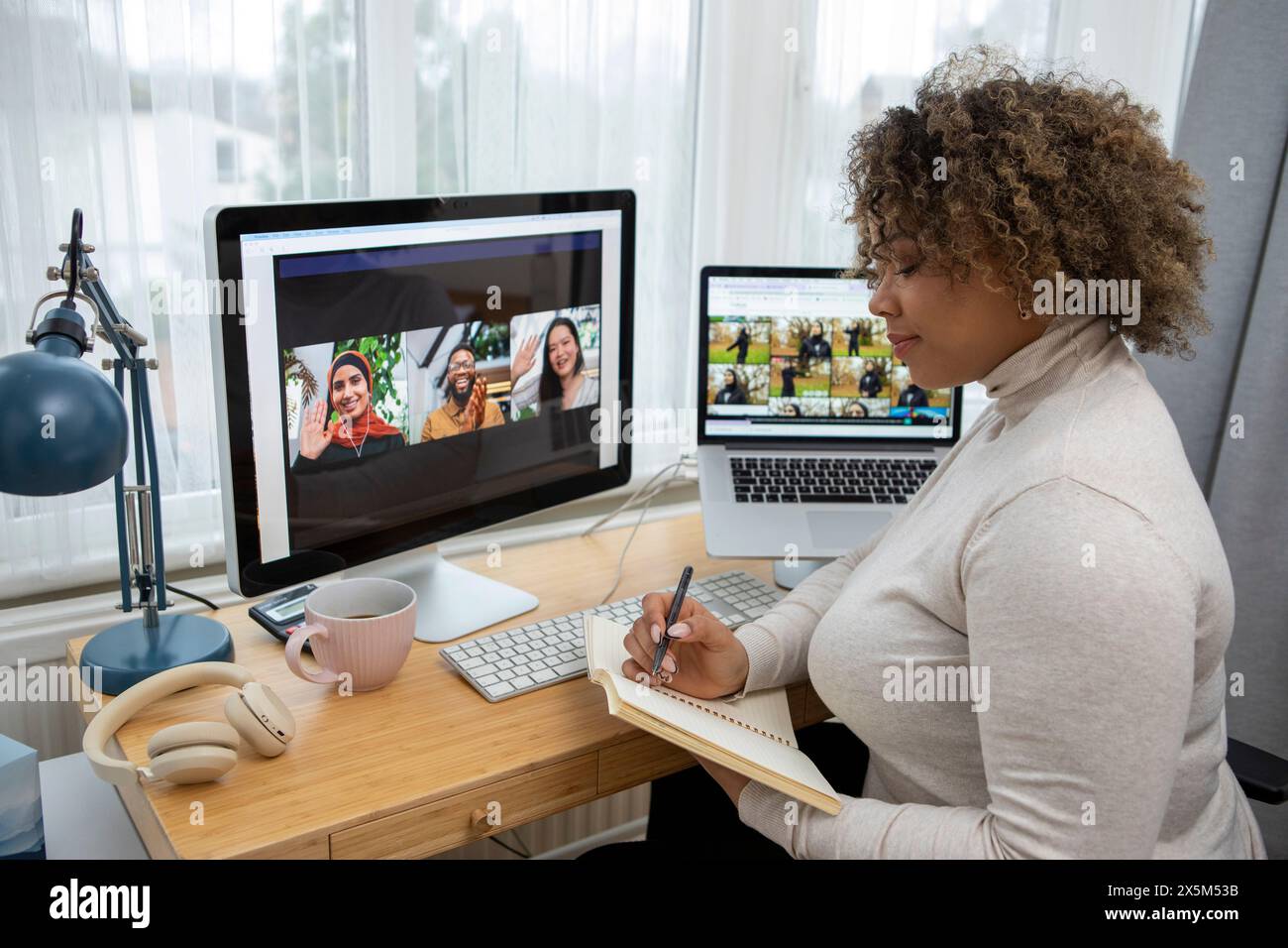 Woman making call from hi-res stock photography and images - Alamy