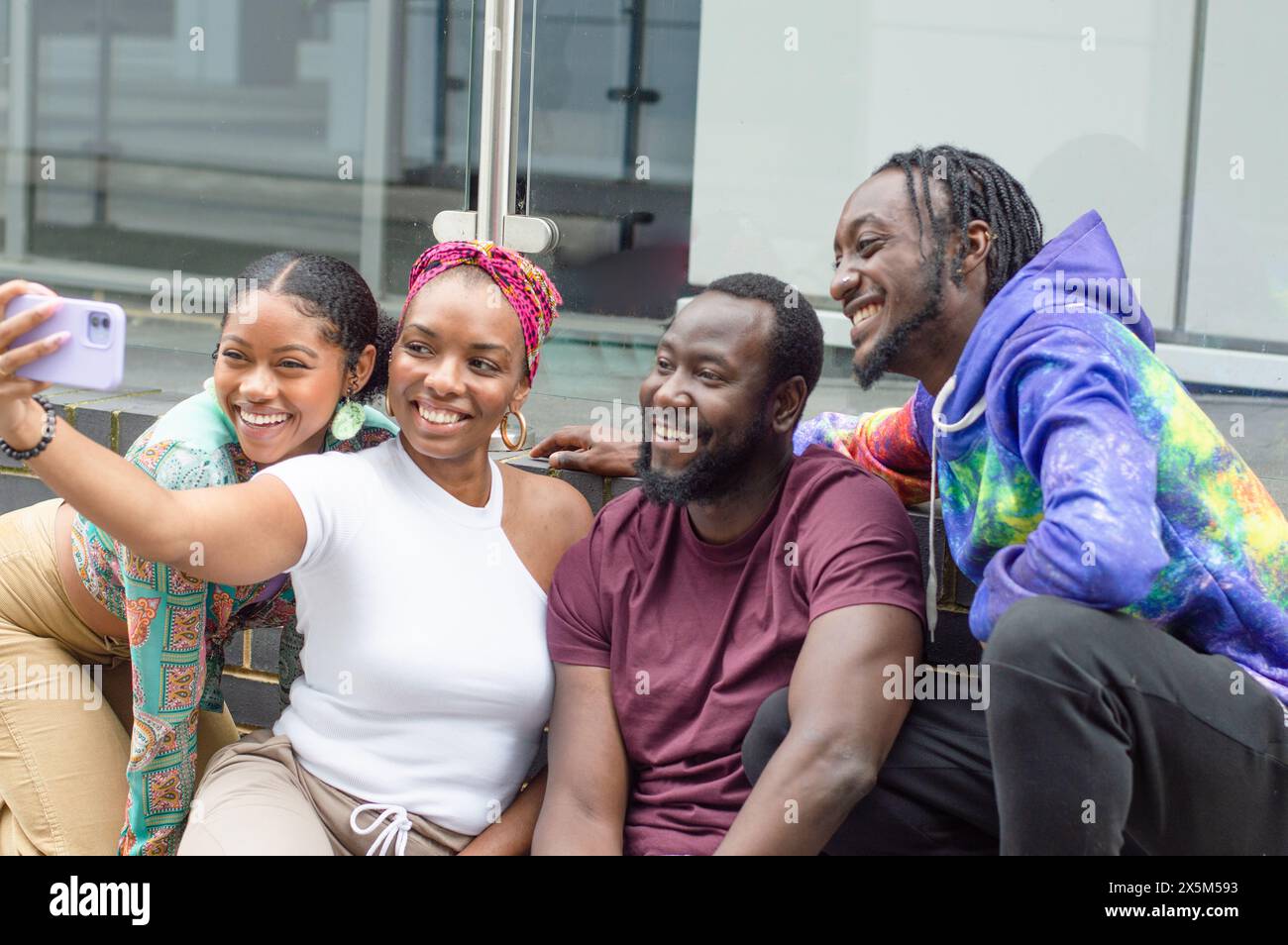 Group friends selfie in hi-res stock photography and images - Alamy