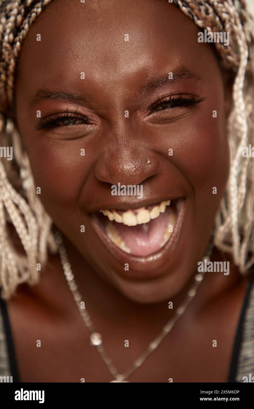 Close up laughing woman hi-res stock photography and images - Alamy