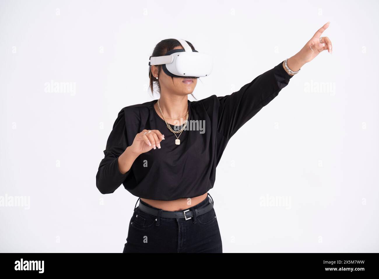 Woman wearing augmented reality hi-res stock photography and images - Alamy