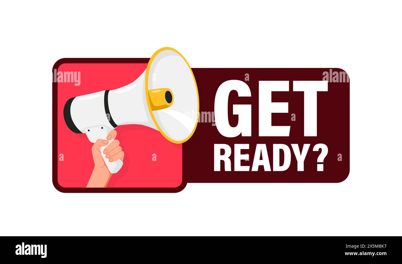 Get ready. Hand hold megaphone speaker for announce. Attention please ...