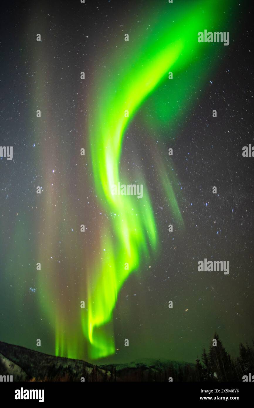 USA, Alaska, Fairbanks. Northern lights and stars Stock Photo - Alamy
