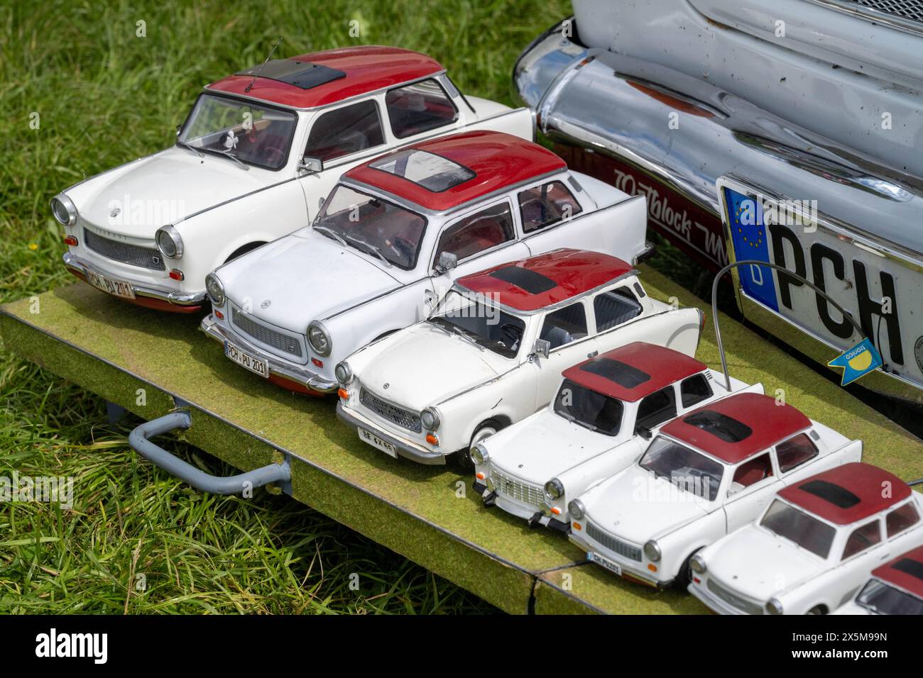 Anklam, Germany. 10th May, 2024. Trabant brand vehicles can be seen at ...