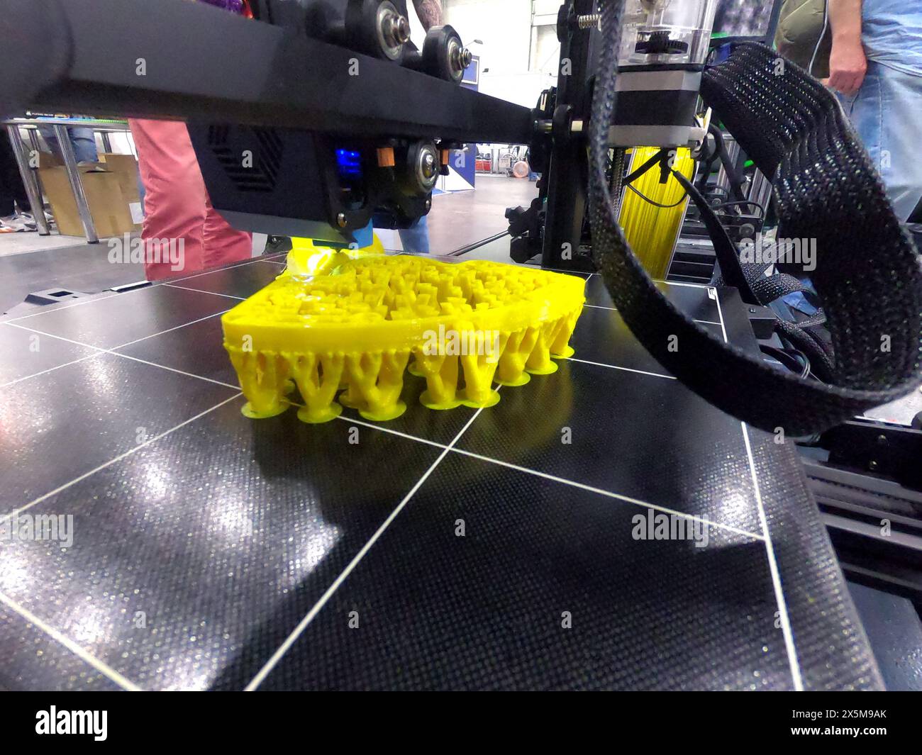 Abstract Object Printing On 3d Printer With Molten Plastic Close Up 3d Printer Printing Model