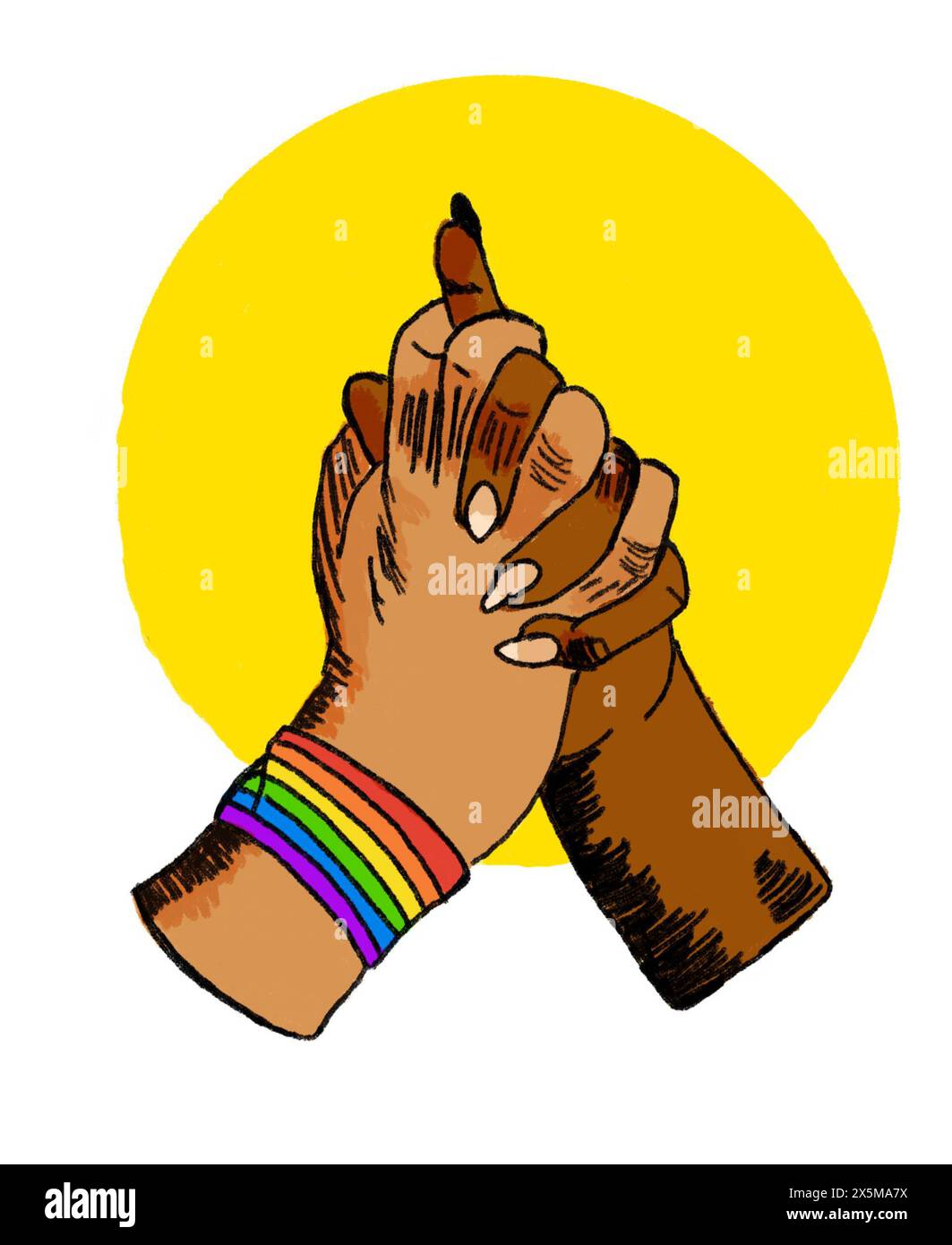 Gay couple holding hands up close Cut Out Stock Images & Pictures - Alamy