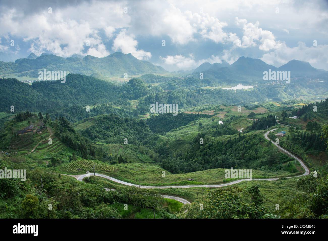 Winding mountain road on the Ha Giang Loop, Quan Ba Heaven Gate, Ha Giang, Vietnam Stock Photo ...
