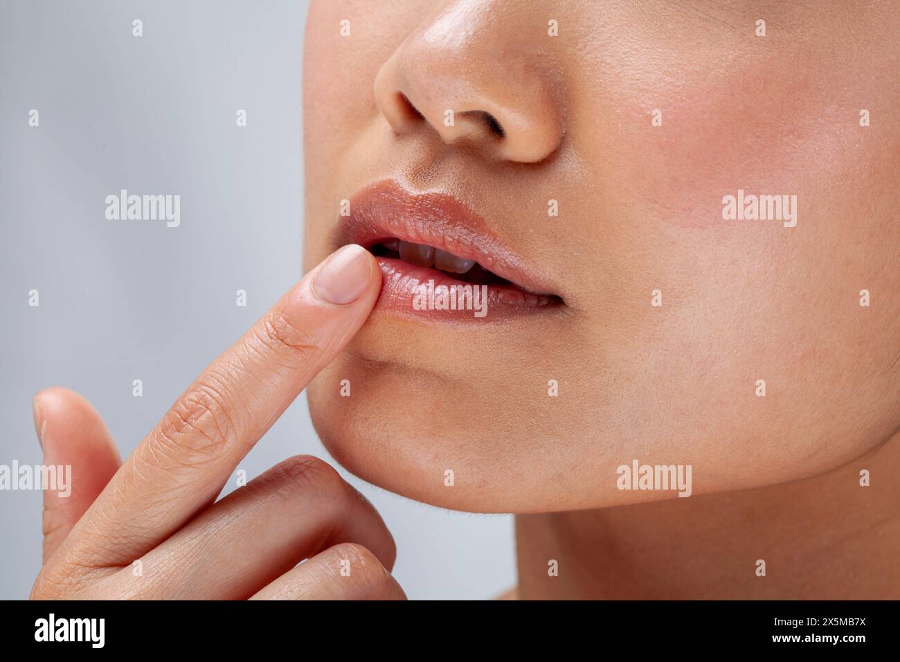 Close up woman touching hi-res stock photography and images - Alamy