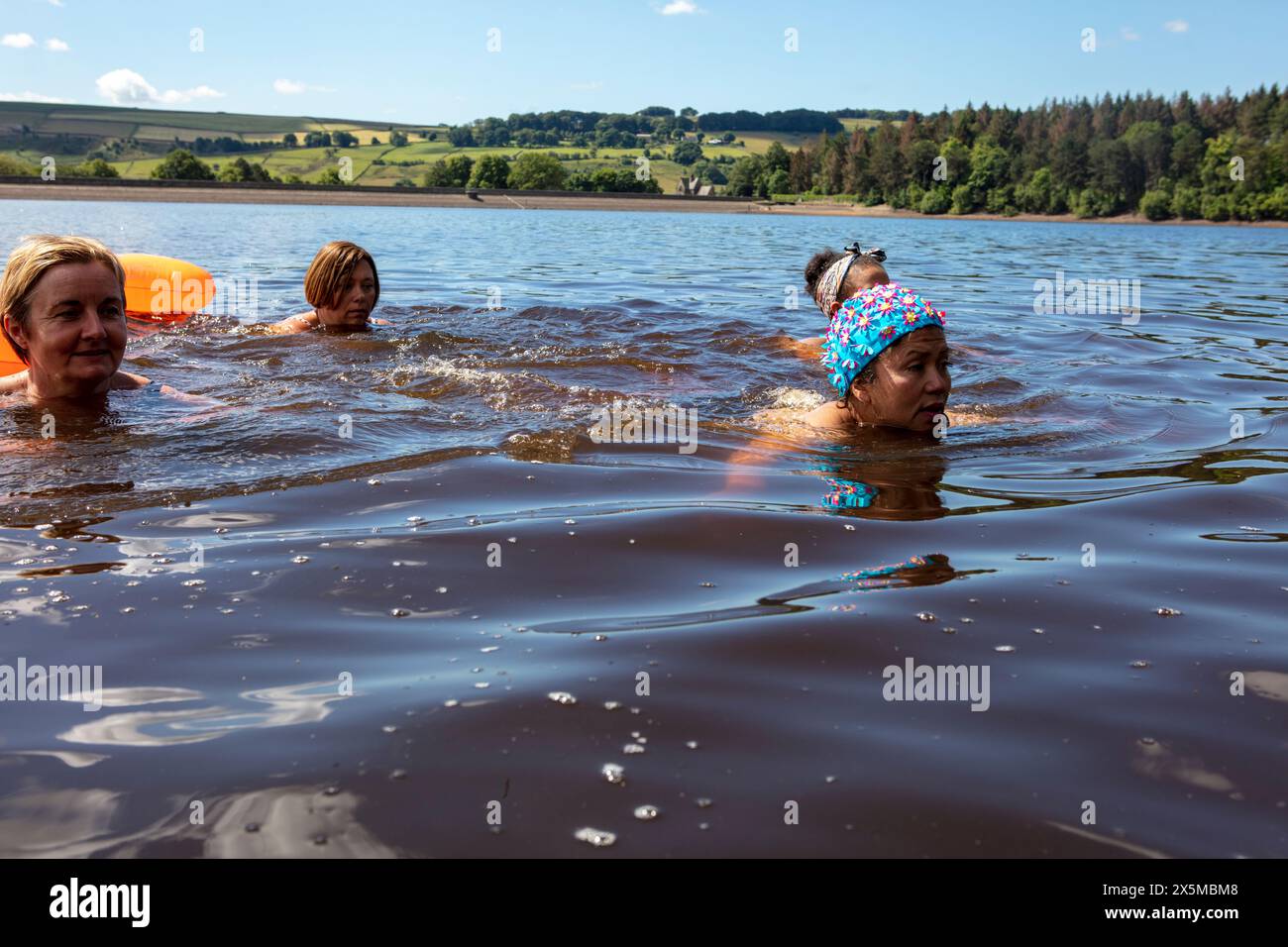 Female friends swimming in lake, Yorkshire, UK Stock Photo - Alamy