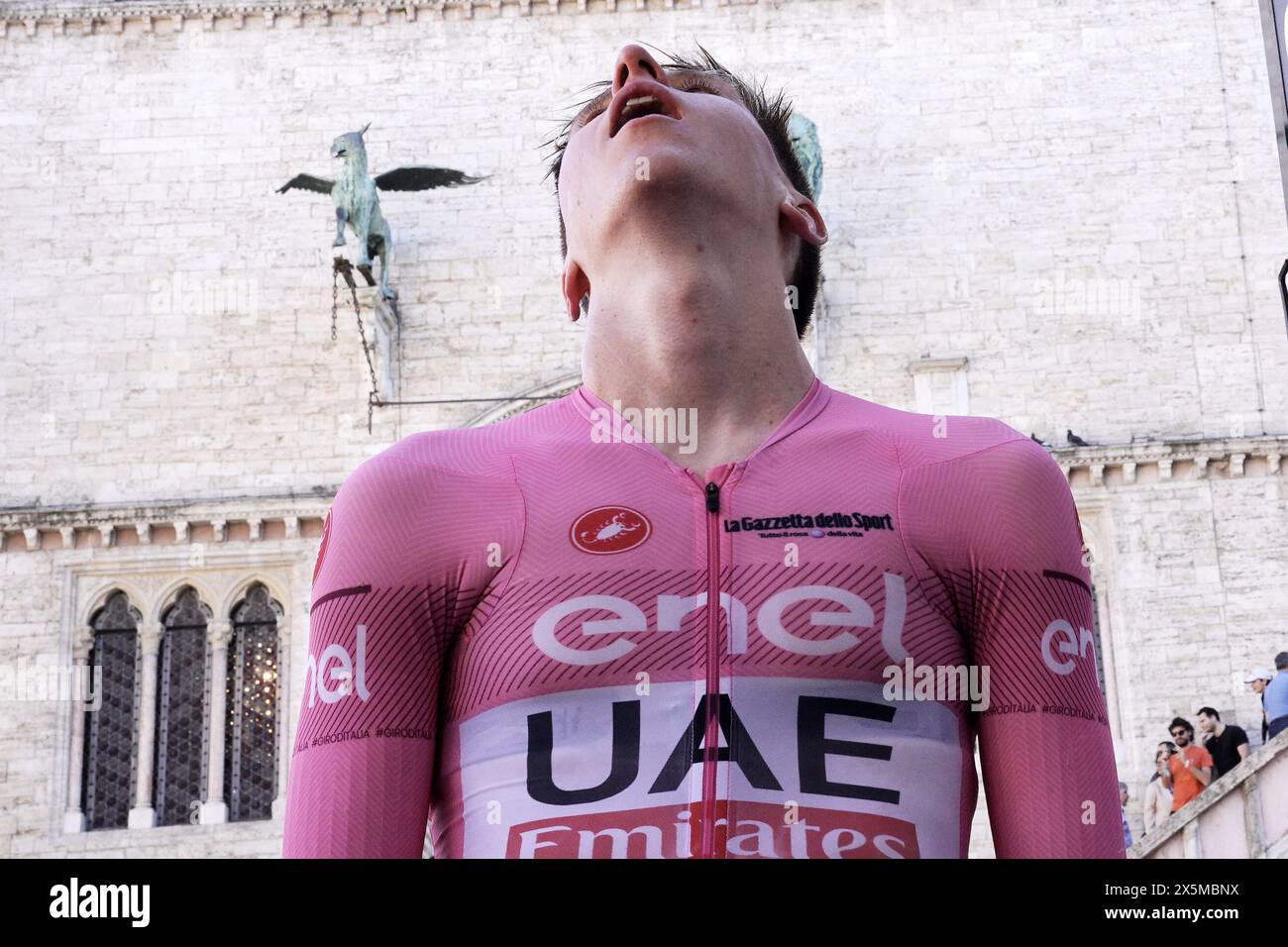 Perugia, Italia. 10th May, 2024. Pogacar Tadej (Team Uae Emirates) pink ...