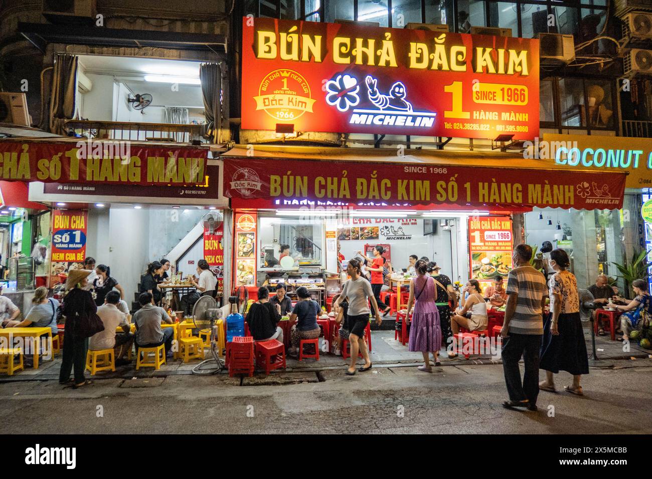Bun cha at the famed Bun Cha Dac Kim restaurant, Hanoi, Vietnam Stock ...