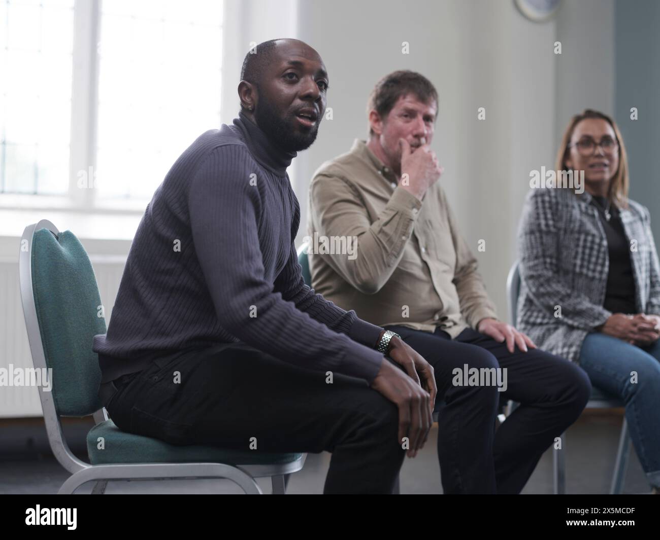 People in group therapy session Stock Photo - Alamy