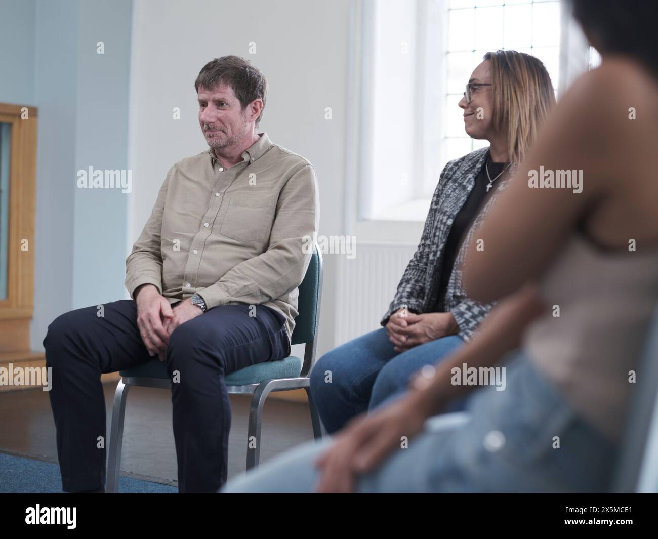 People in group therapy session Stock Photo - Alamy