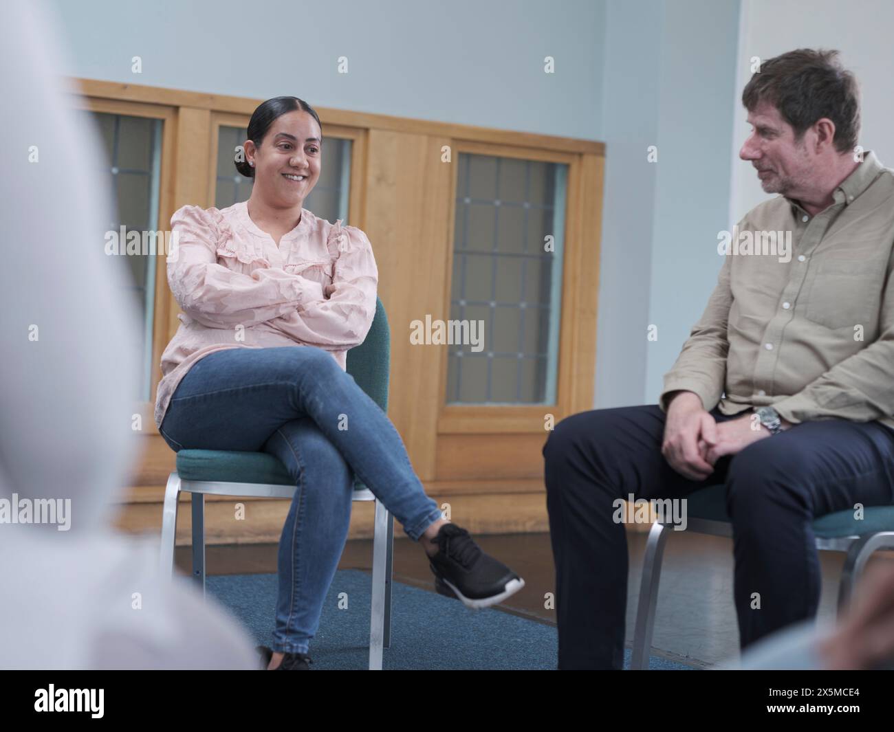 People in group therapy session Stock Photo - Alamy