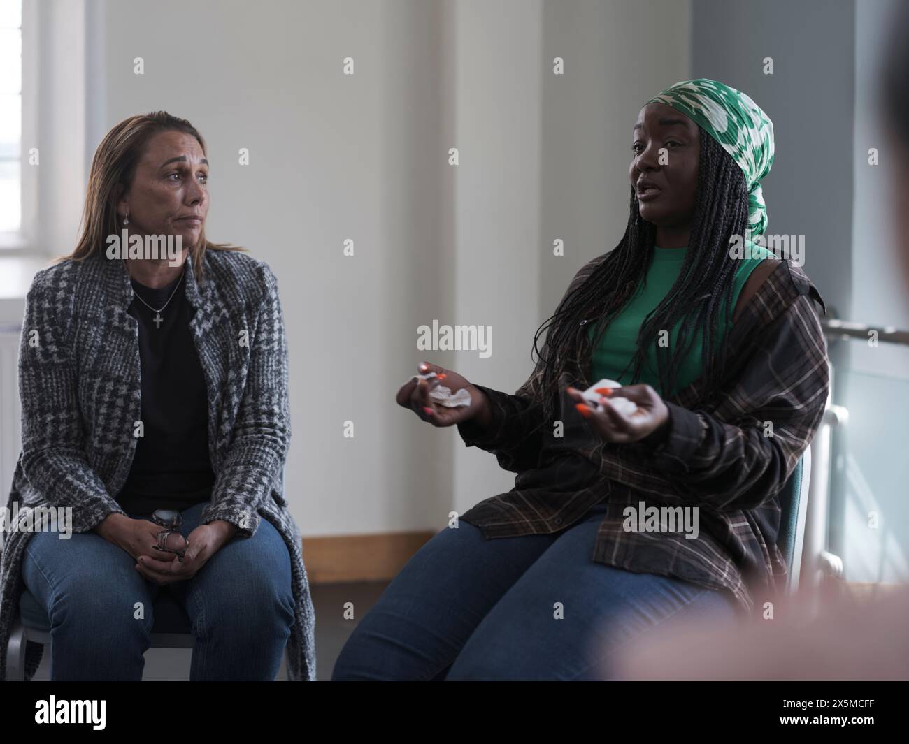 Women in group therapy session Stock Photo - Alamy