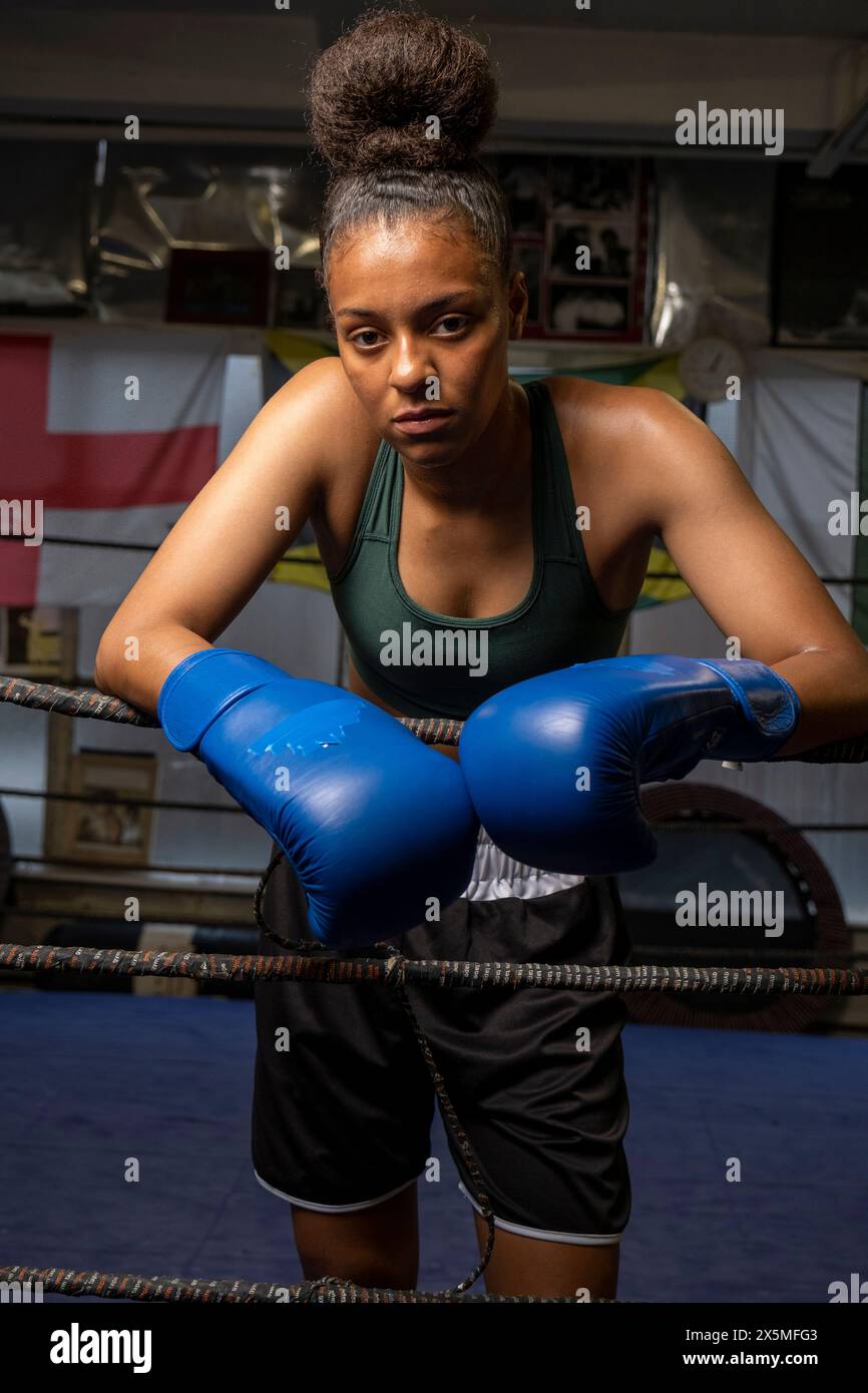 Young woman in boxer hi-res stock photography and images - Alamy