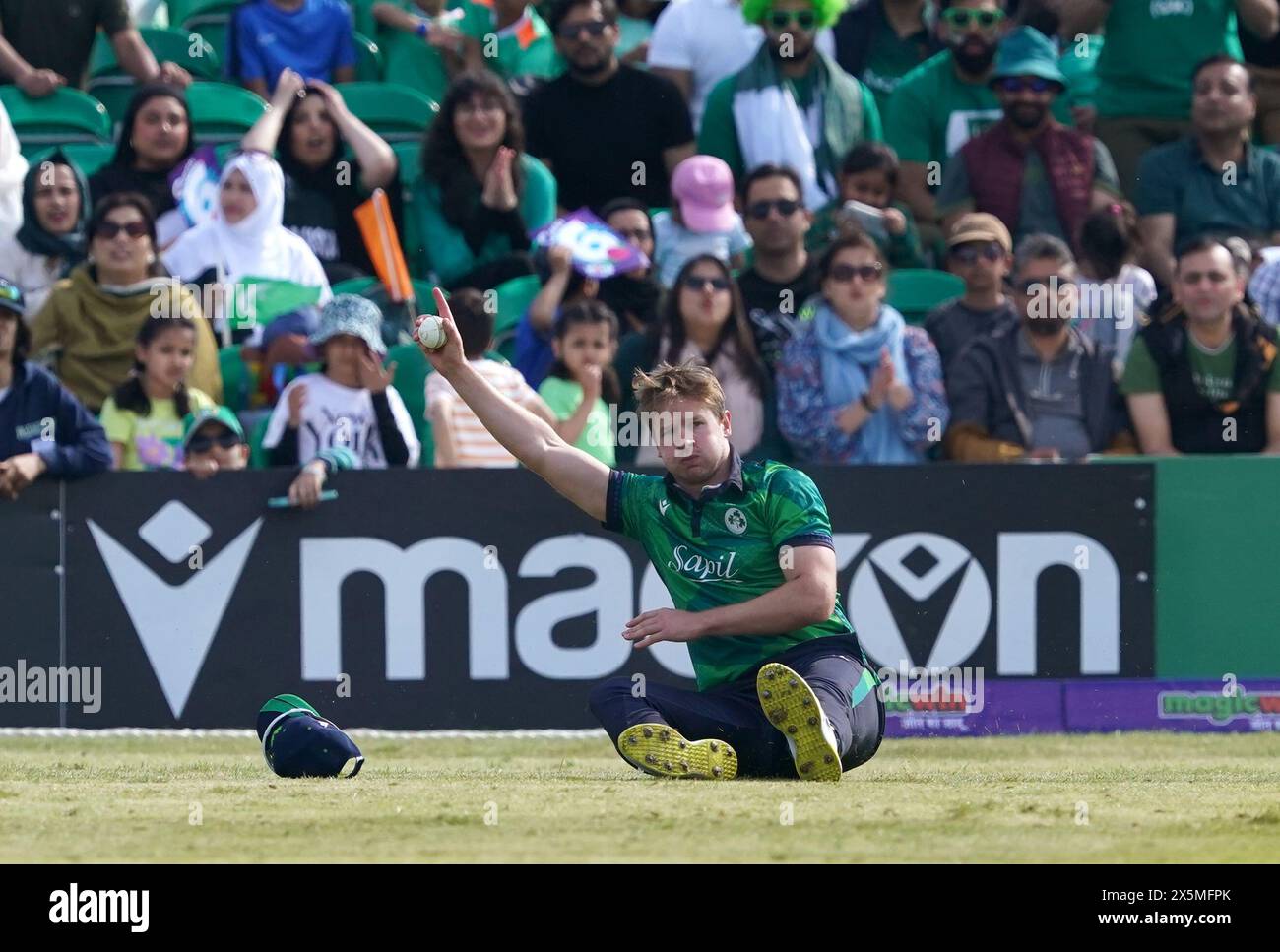 Ireland's Barry McCarthy celebrates after catching out Pakistan's ...