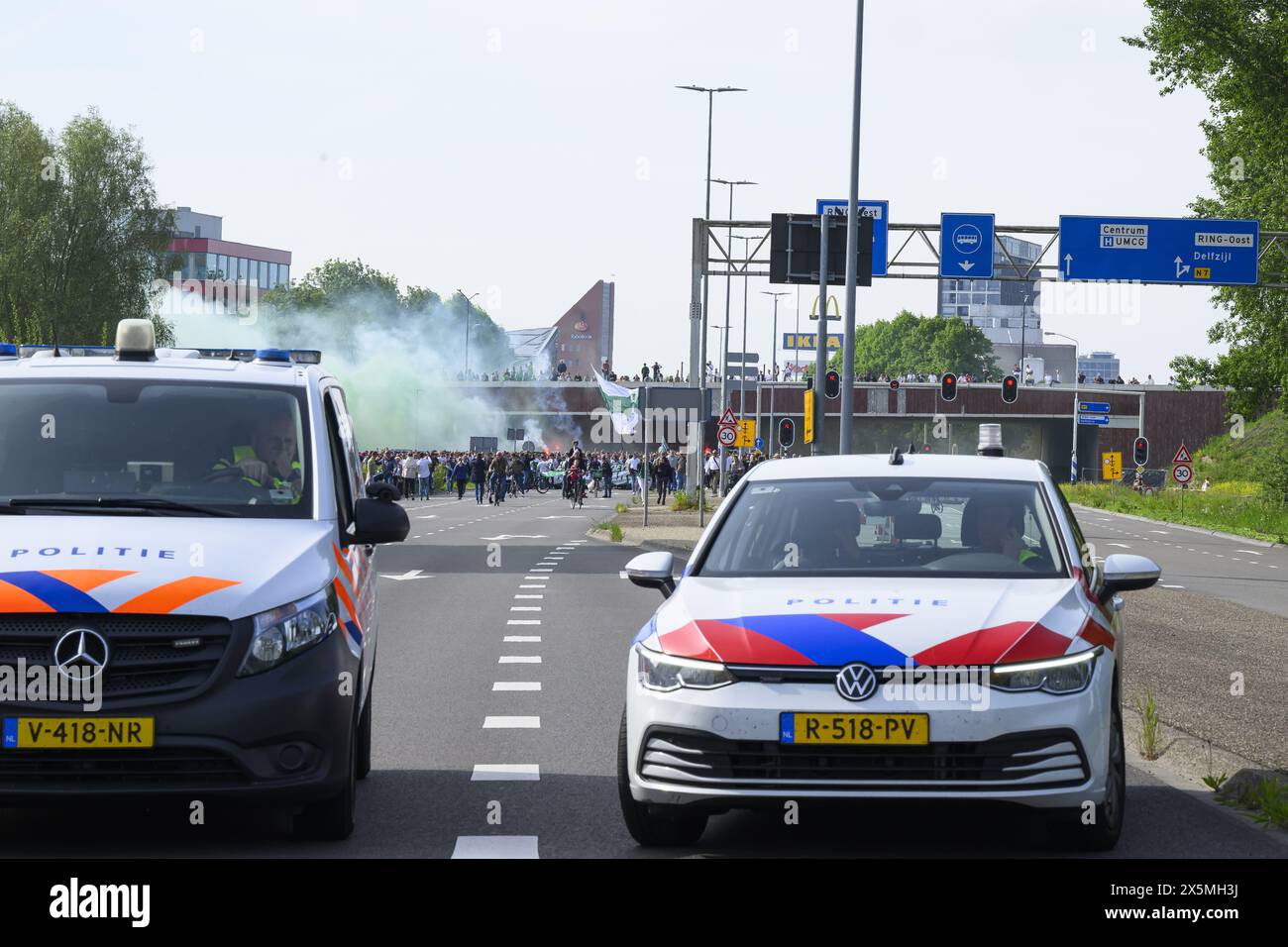 GRONINGEN - FC Groningen fans during a supporters procession towards ...