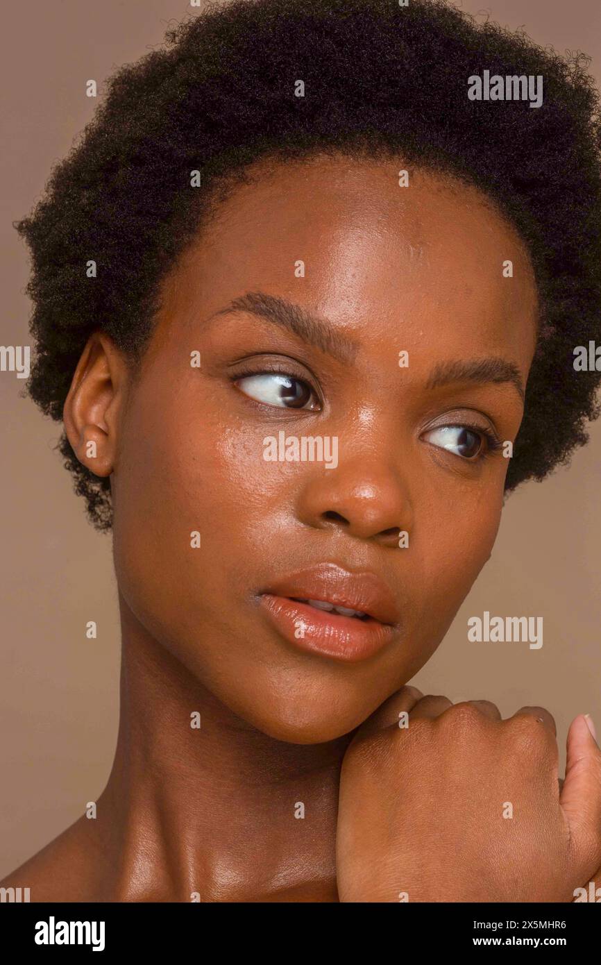 Close-up of woman''s face Stock Photo - Alamy