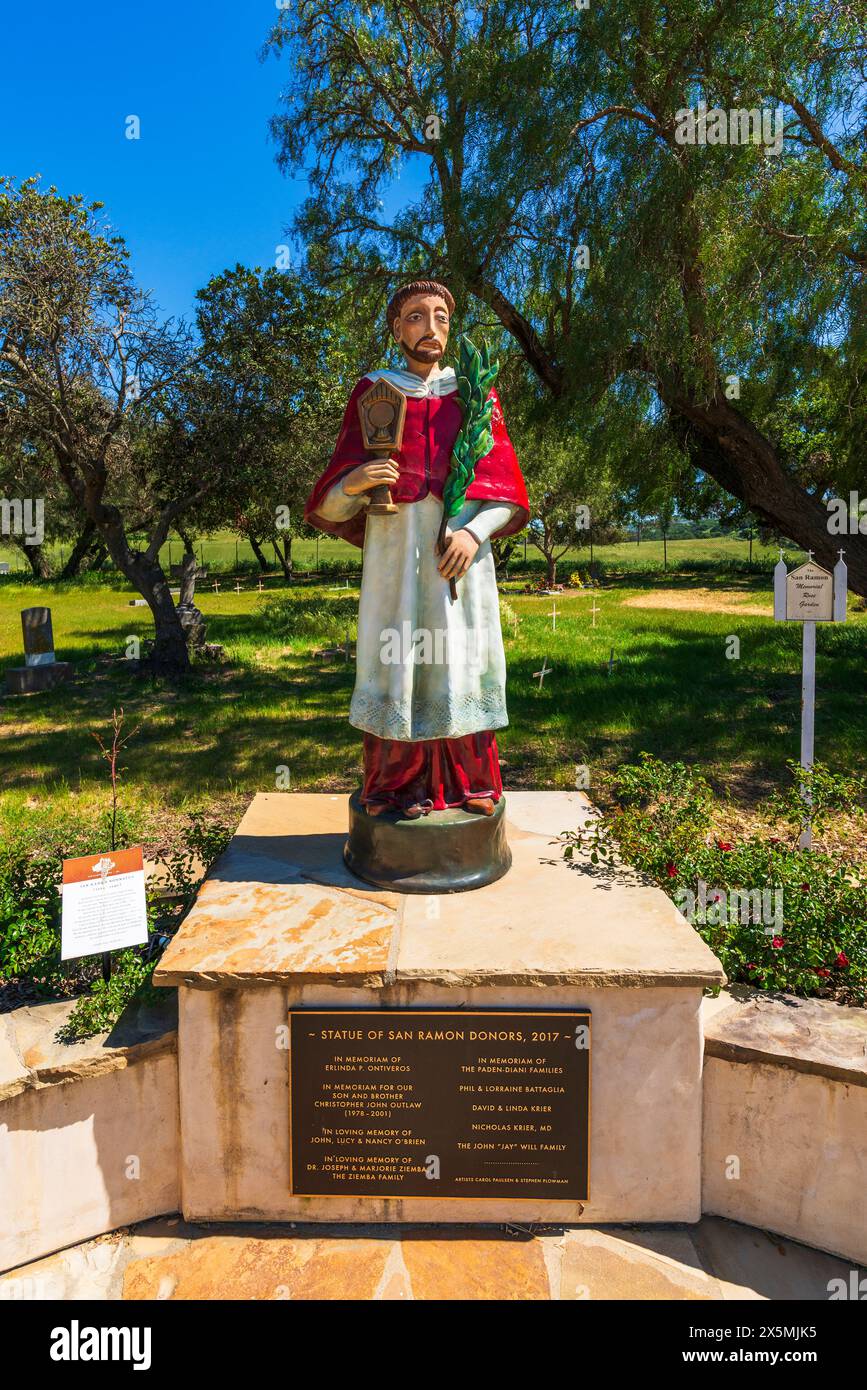 Statue of San Ramon at the Chapel of San Ramon, Santa Barbara County ...