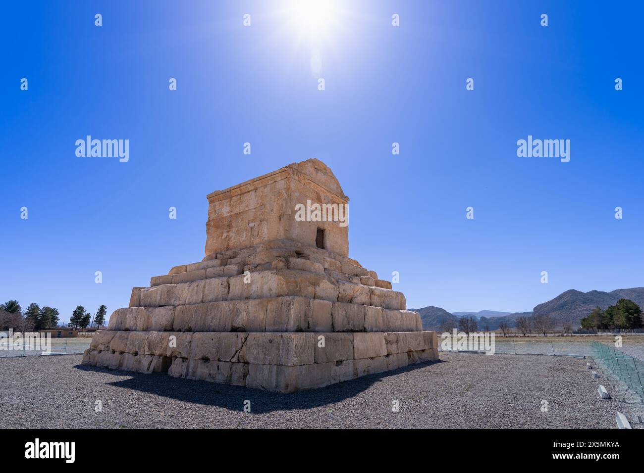 The majestic tomb of Cyrus the Great stands on the barren grounds ...