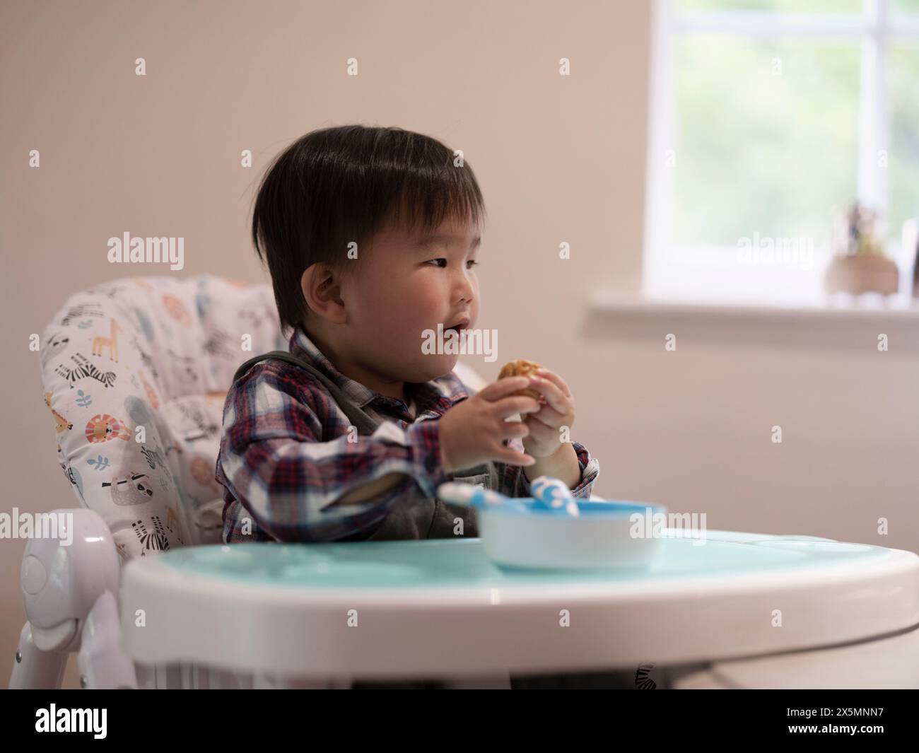 Cute baby in high chair hi-res stock photography and images - Alamy
