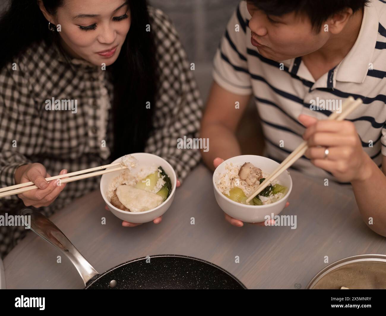 Woman eating homemade dinner hi-res stock photography and images - Alamy