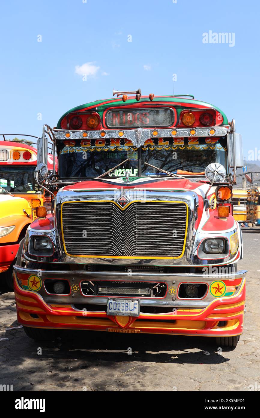 'Chicken Bus'. Antigua, Guatemala. Refurbished retired U.S. school bus ...