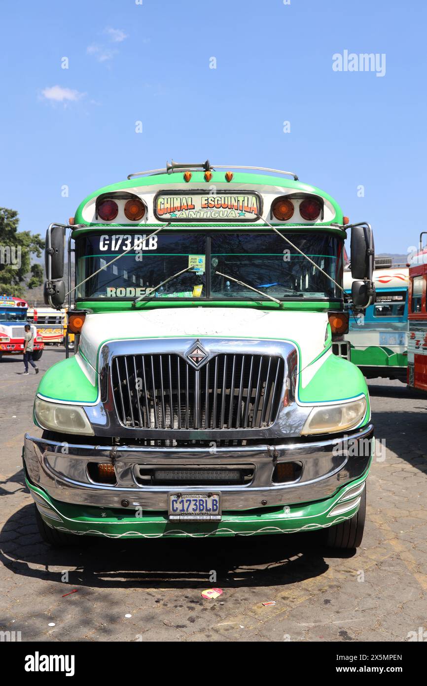 'Chicken Bus'. Antigua, Guatemala. Refurbished retired U.S. school bus ...