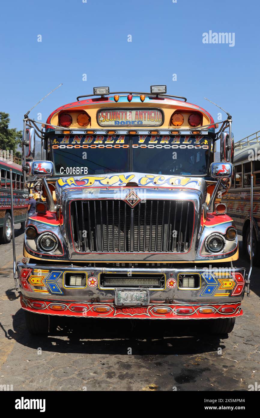 'Chicken Bus'. Antigua, Guatemala. Refurbished retired U.S. school bus ...