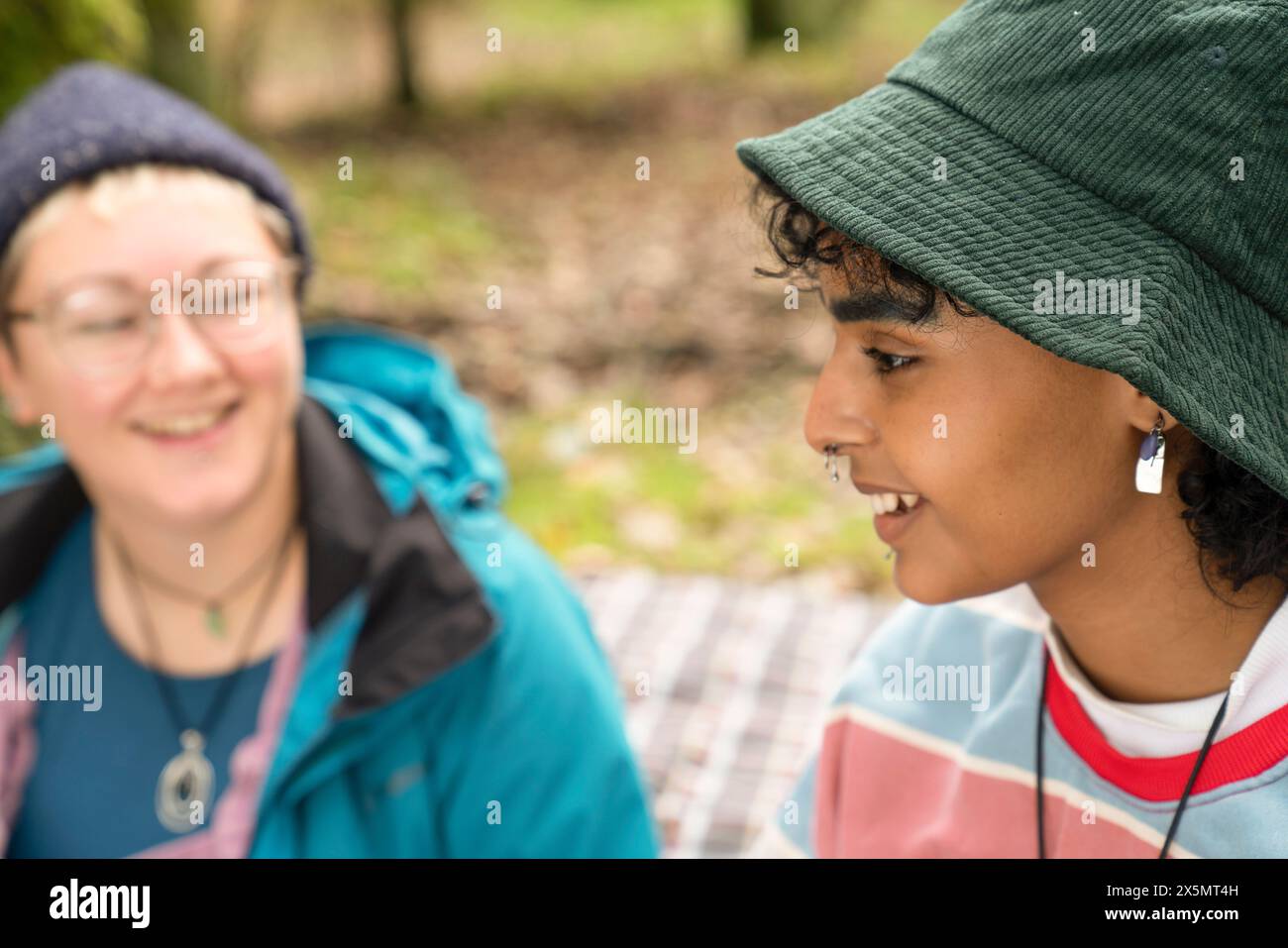 Smiling female friends in hi-res stock photography and images - Alamy