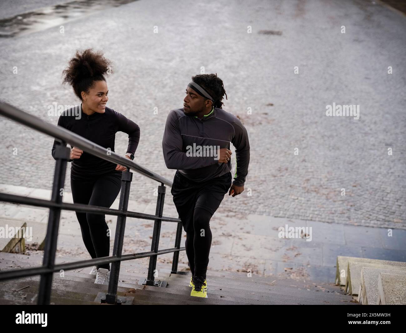 Healthy man running steps hi-res stock photography and images - Alamy