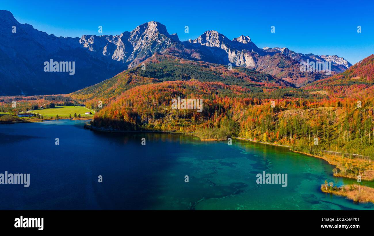 Aerial View of Almsee in Upper Austria, Scenic Landscape with Vibrant ...